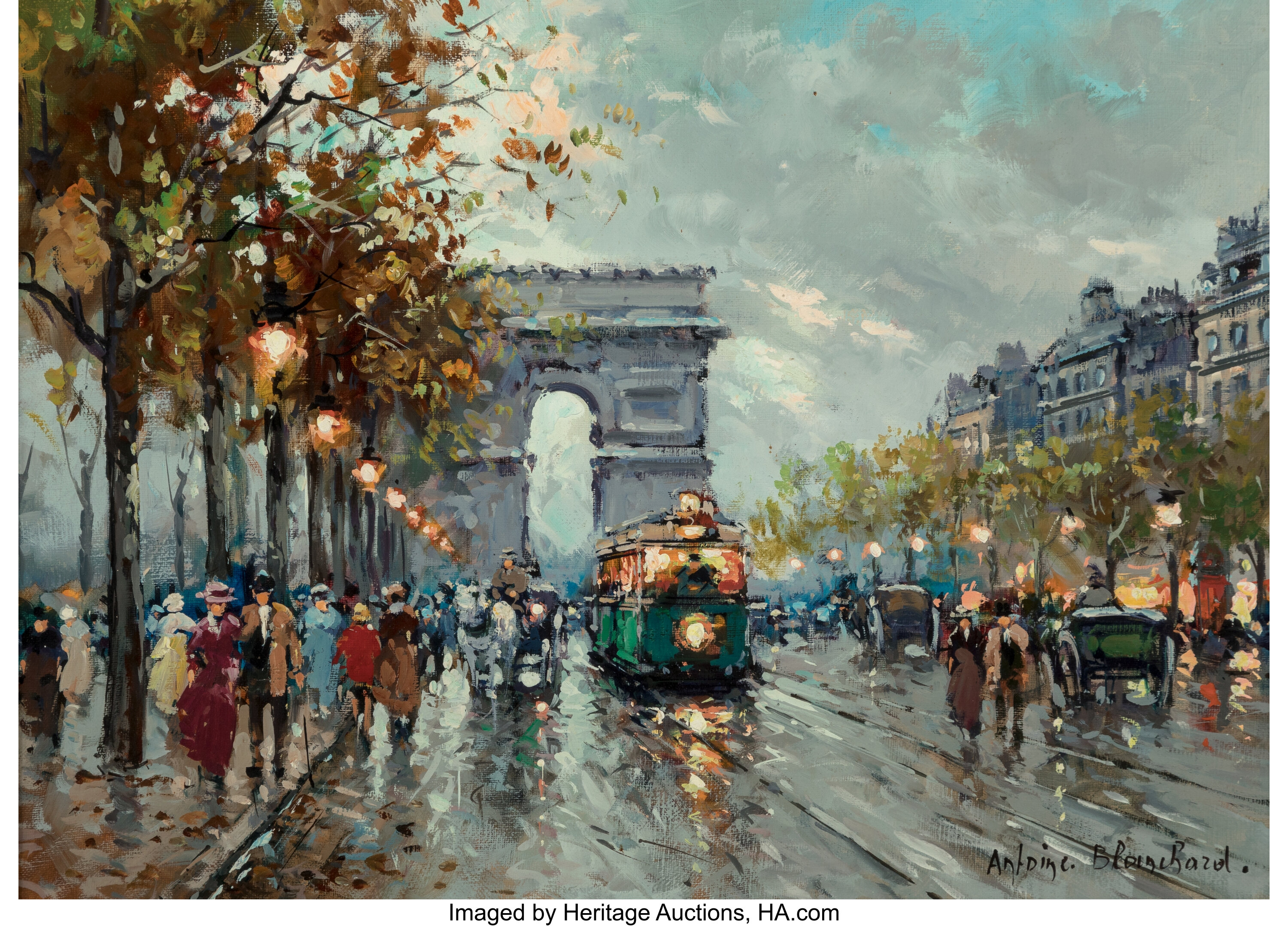 Antoine Blanchard (French, 1910-1988). Arc de Triomphe et l'Avenue ...