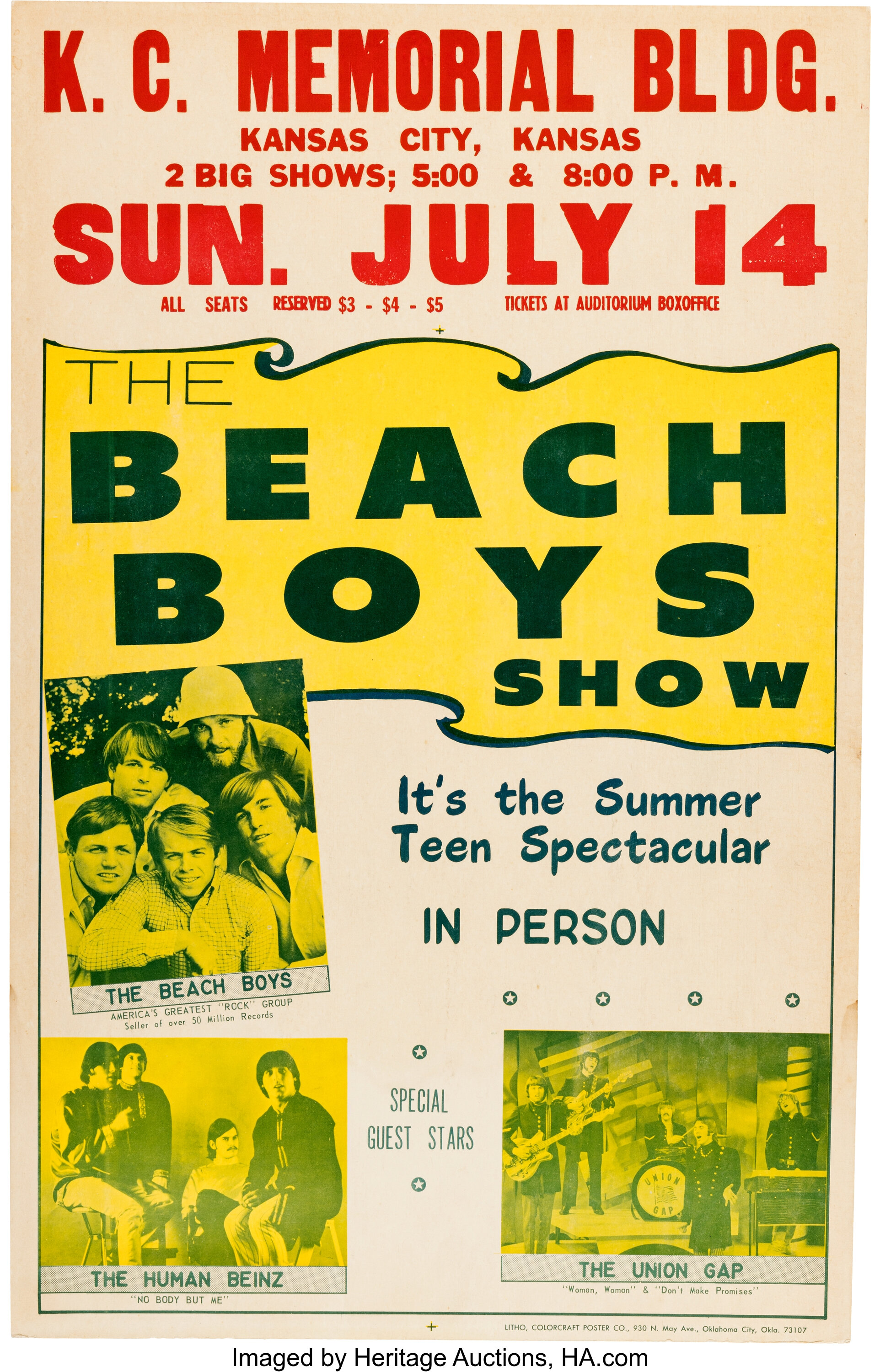 The Beach Boys 1968 Kansas City, KS "Summer Teen Spectacular" | Lot ...