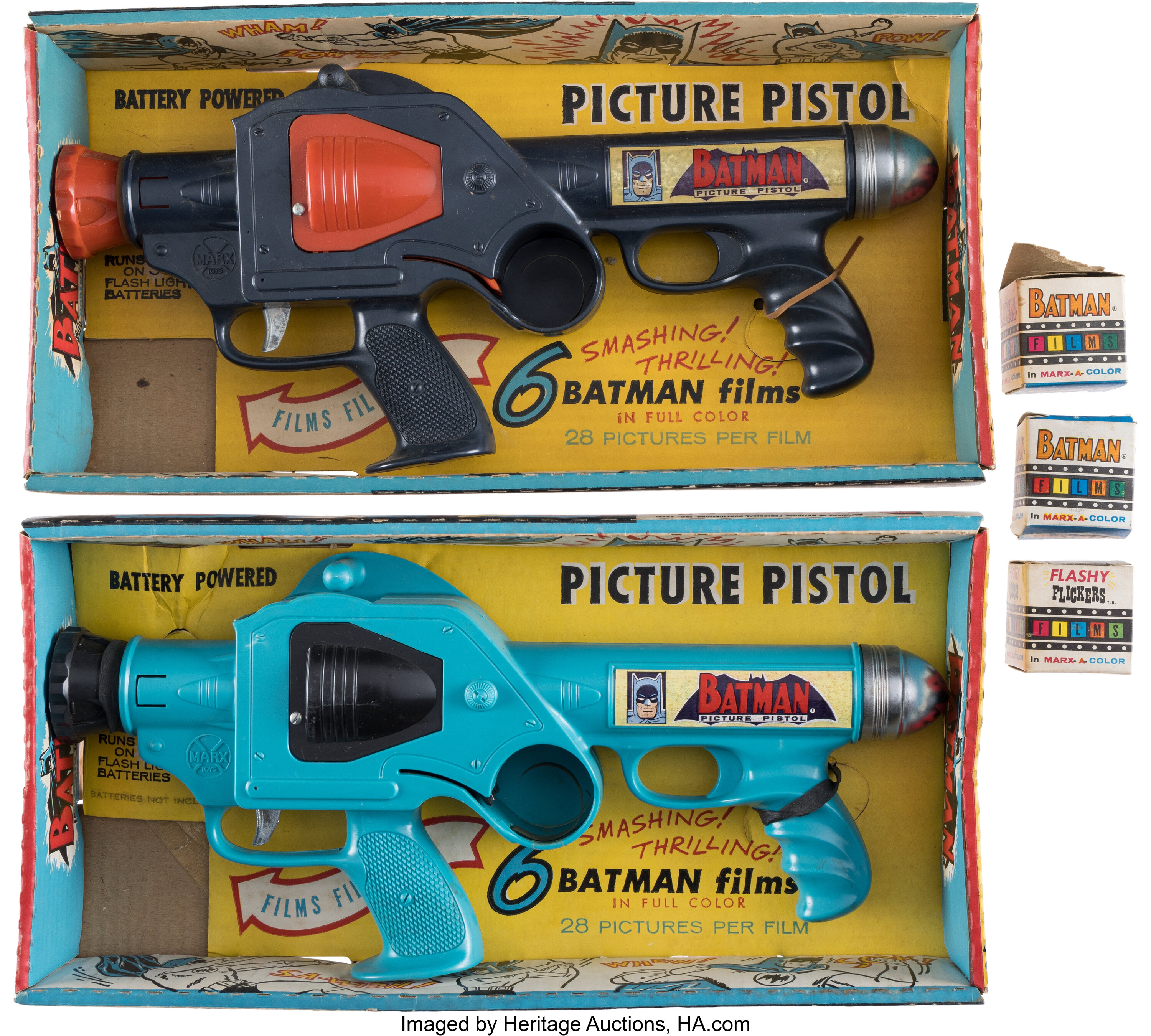 Batman Picture Pistol and Film Lot in Original Packages (Marx, | Lot ...