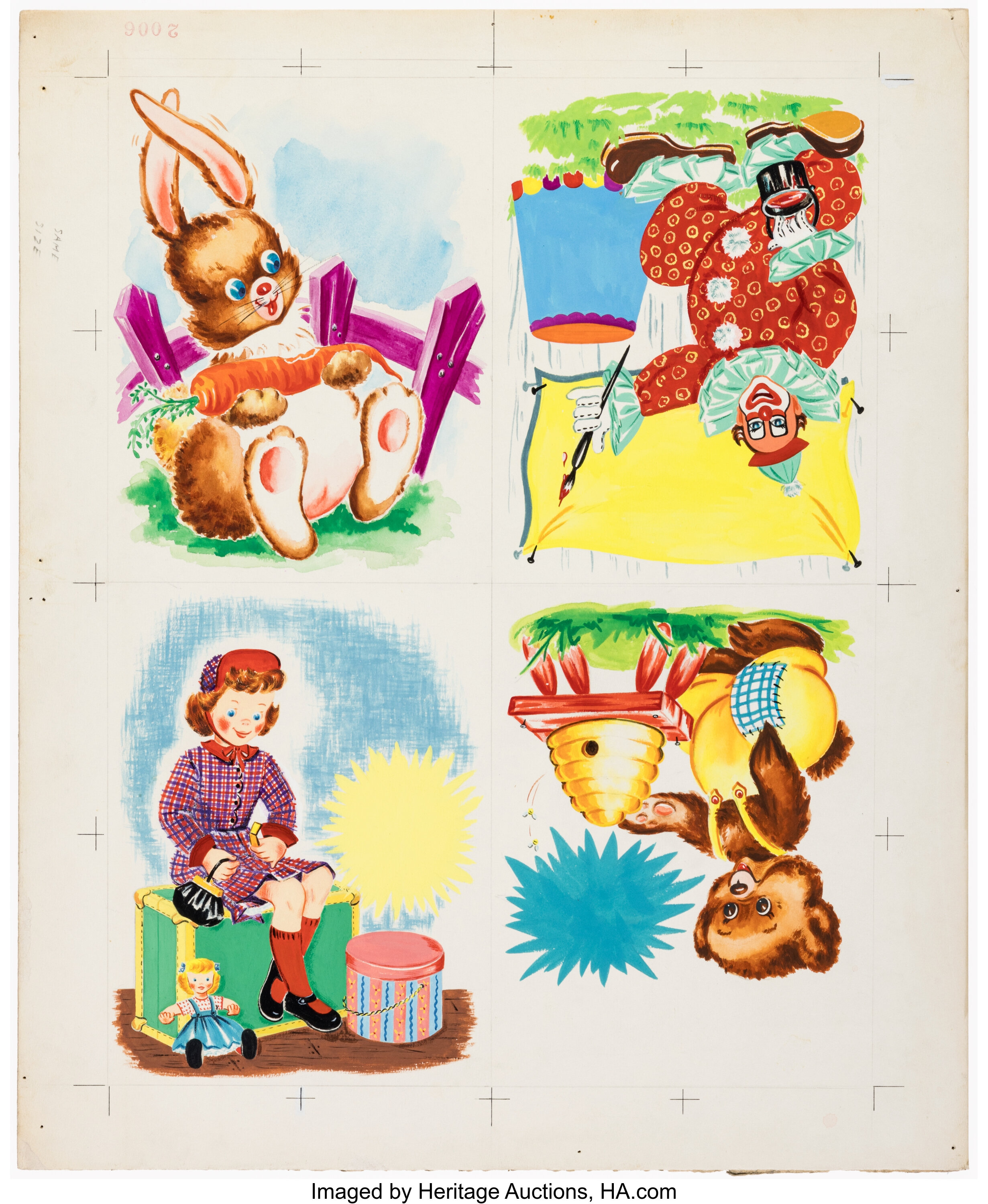 "Jack-in-the-Book" Children's Small Storybook Original Art for 4 | Lot ...