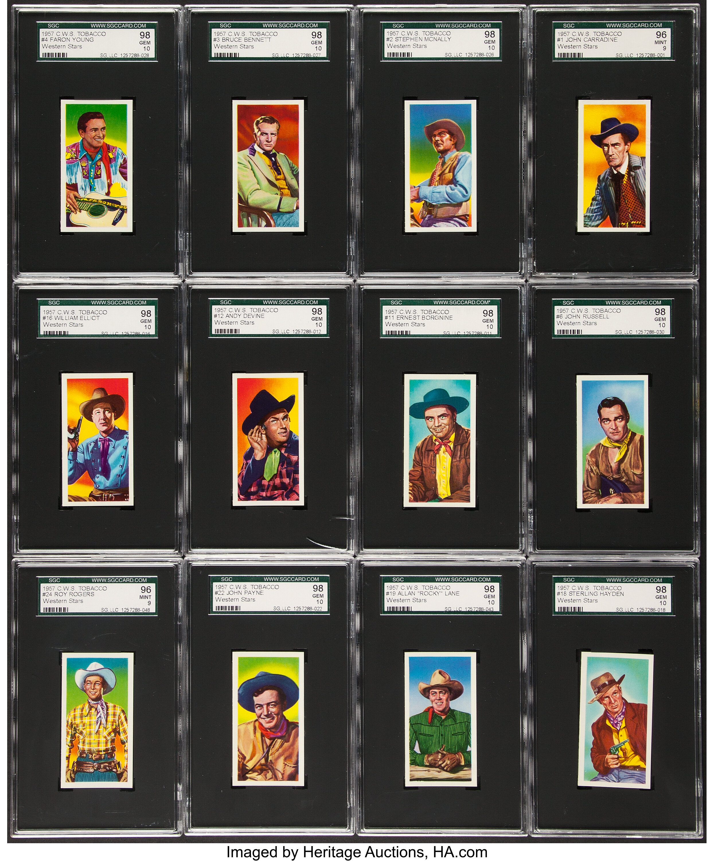 1957 C.W.S. Tobacco "Western Stars" SGC Graded Complete Set | Lot ...