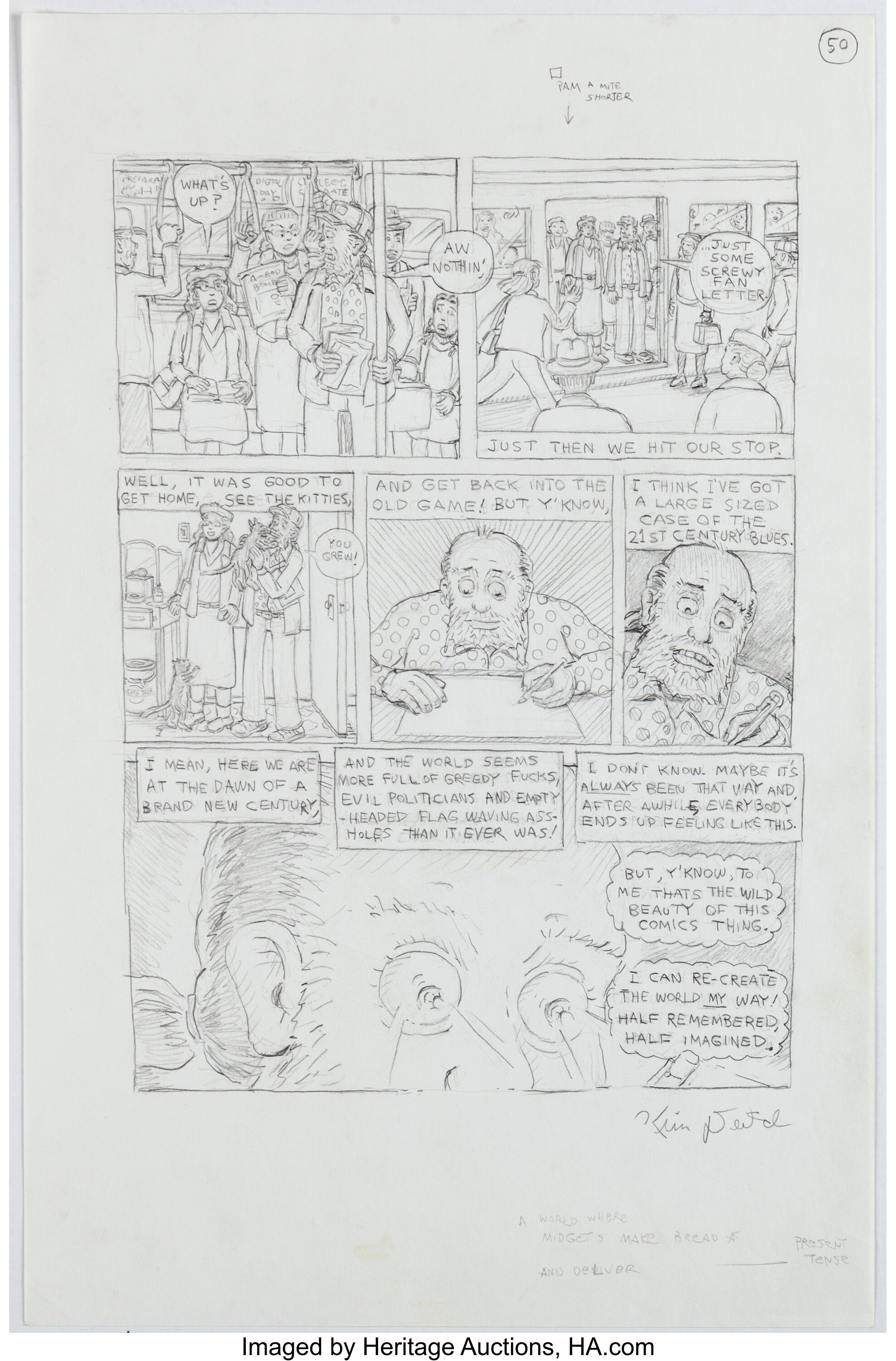 Kim Deitch Alias the Cat! Story Page 50 Preliminary Original Art | Lot ...