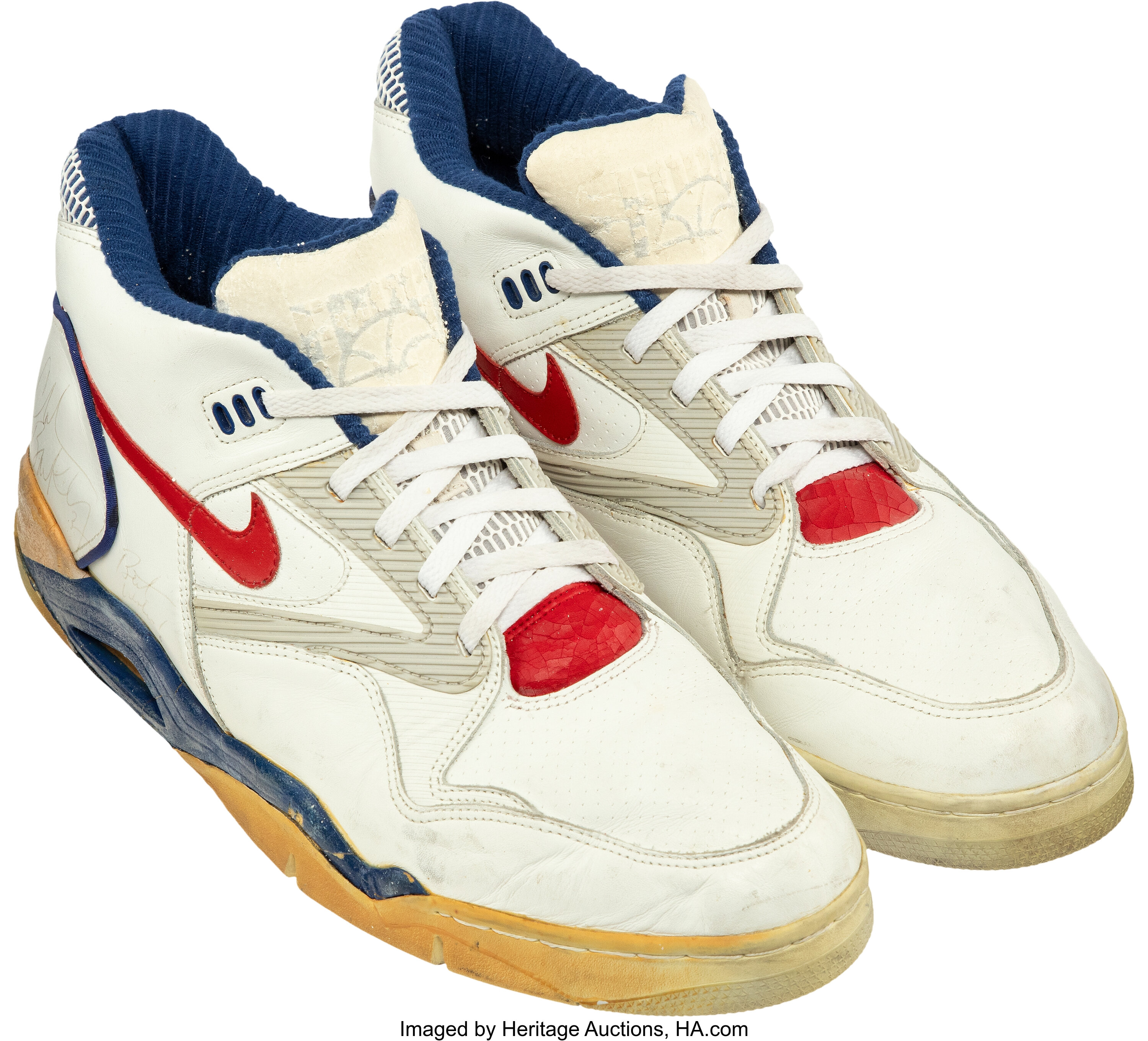 1990-91 Charles Barkley Game Worn & Signed Nike Air Force | Lot #80790 ...