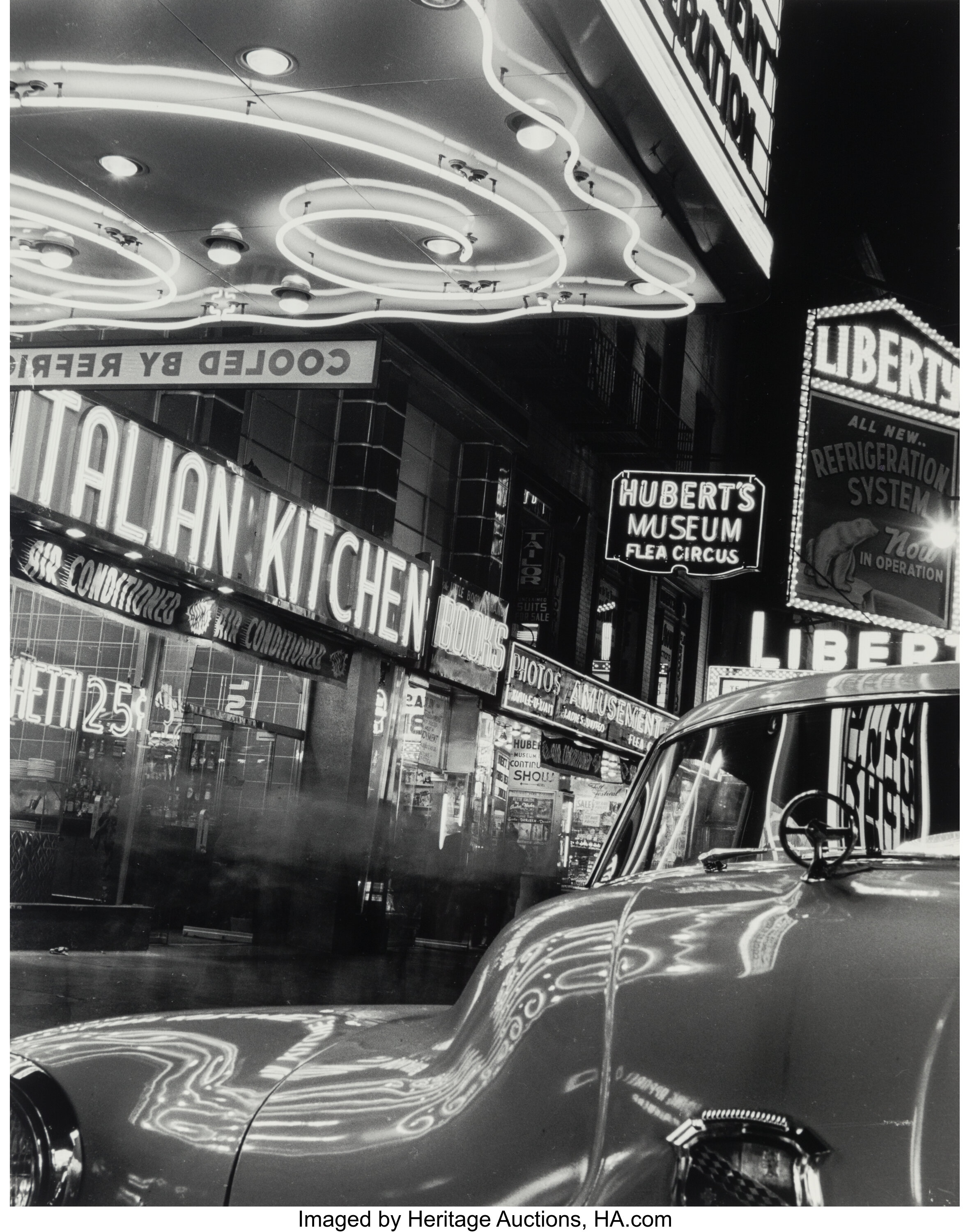 Benn Mitchell (American, b. 1926). 42nd Street at Night, Italian | Lot ...