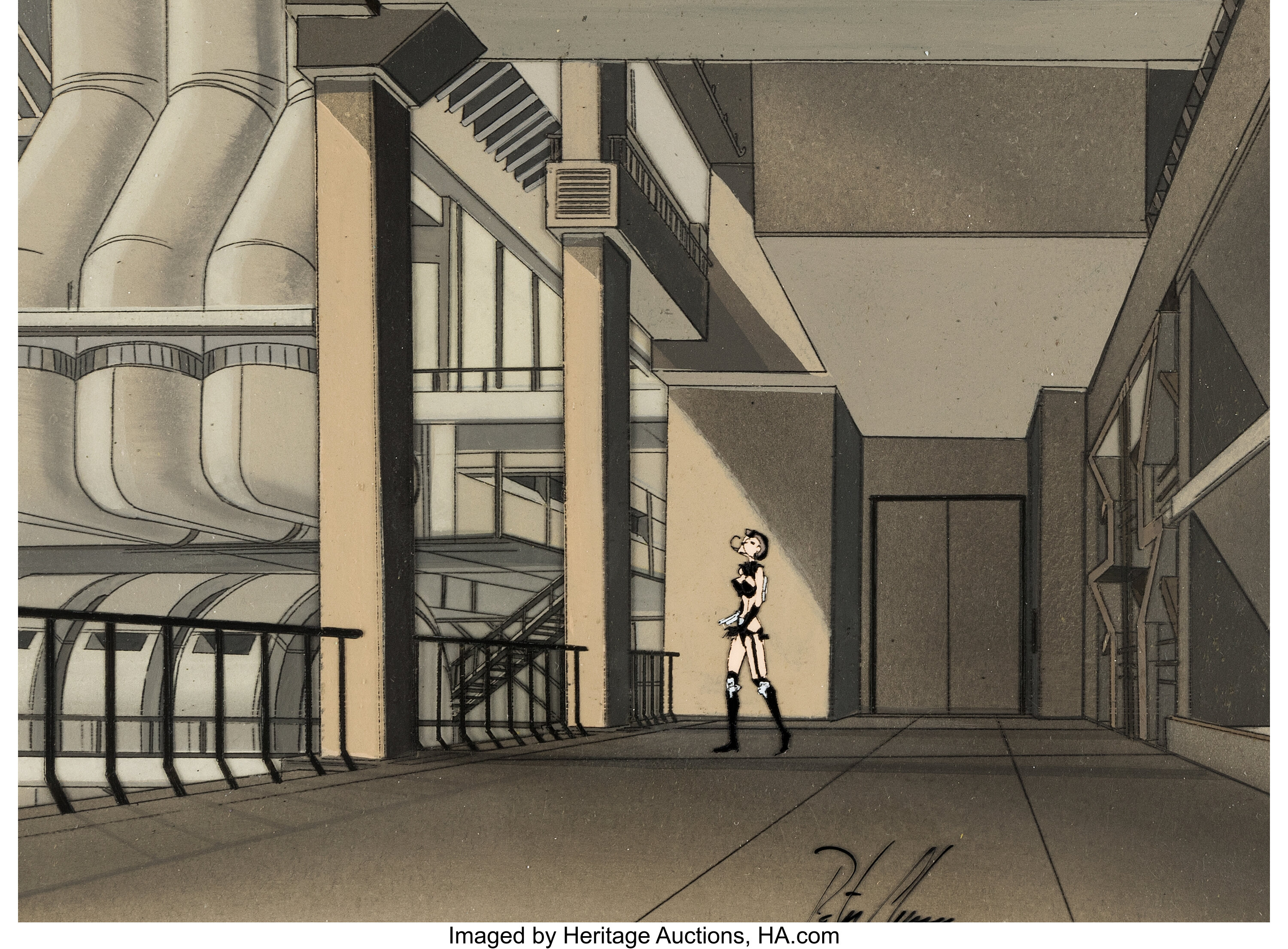 Æon Flux "Pilot" Production Cel Setup Signed by Peter Chung with | Lot ...