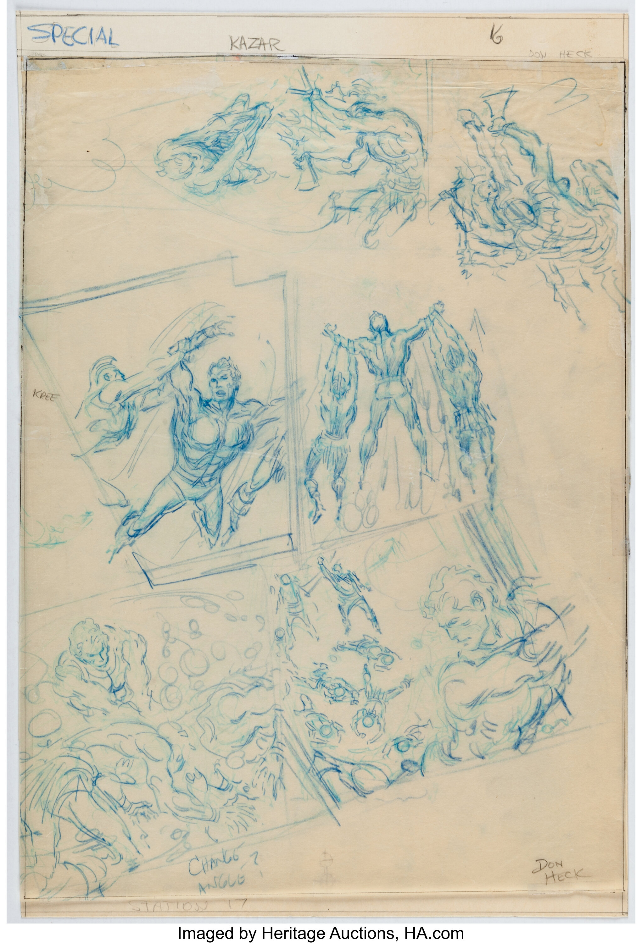 Don Heck (attributed) - Unknown Preliminary Original Art (c. | Lot ...