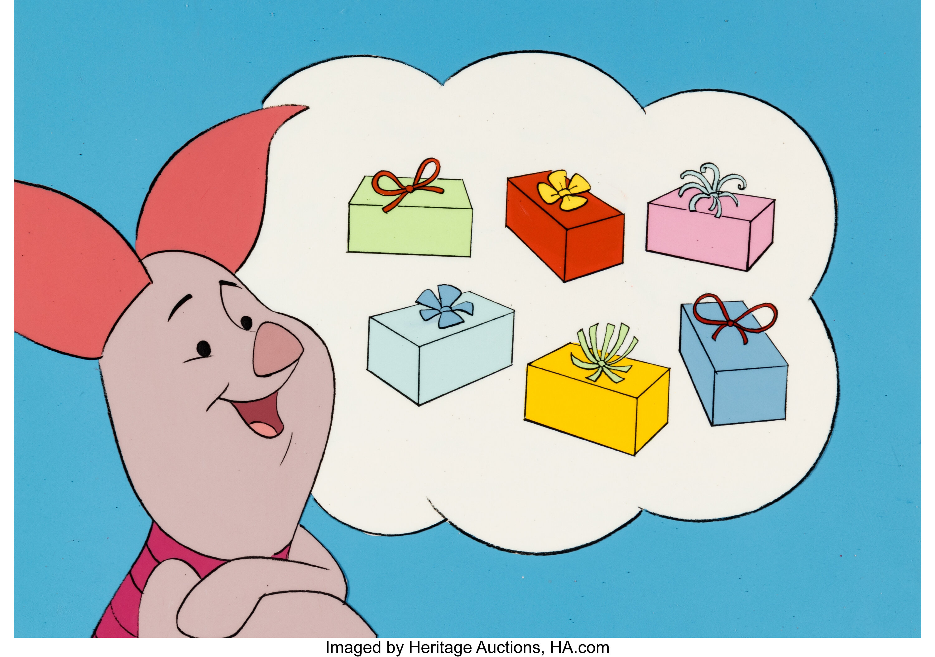 Piglet Counts on a Picnic Piglet Production Cel with Background | Lot ...