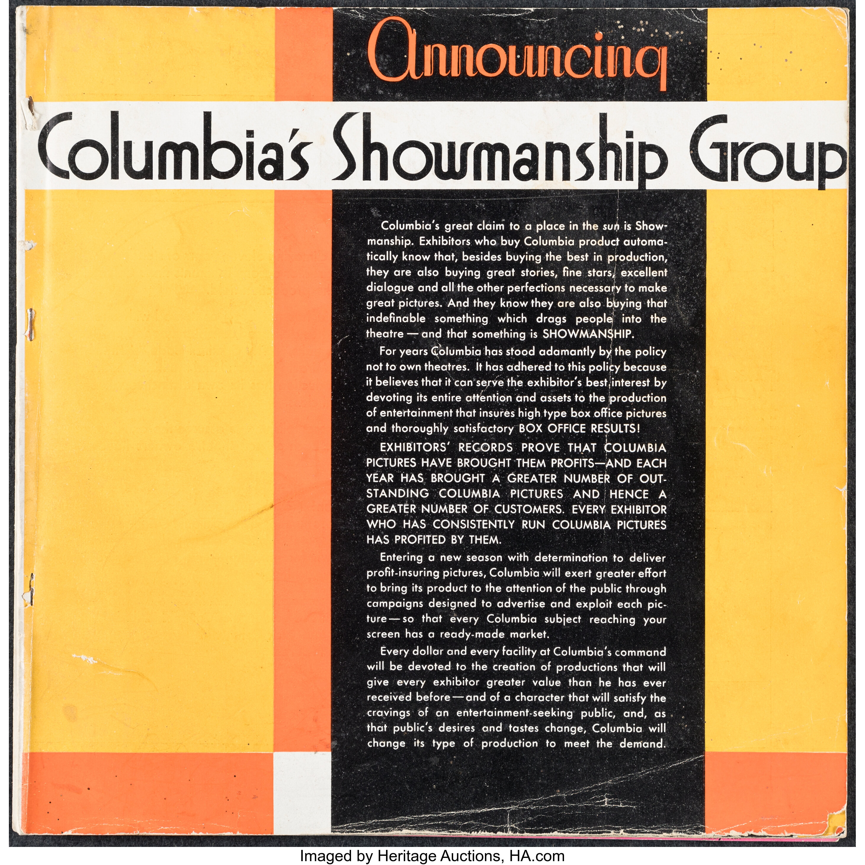Columbia Exhibitor Book (Columbia, 1934). Fine. Soft Cover Book | Lot ...