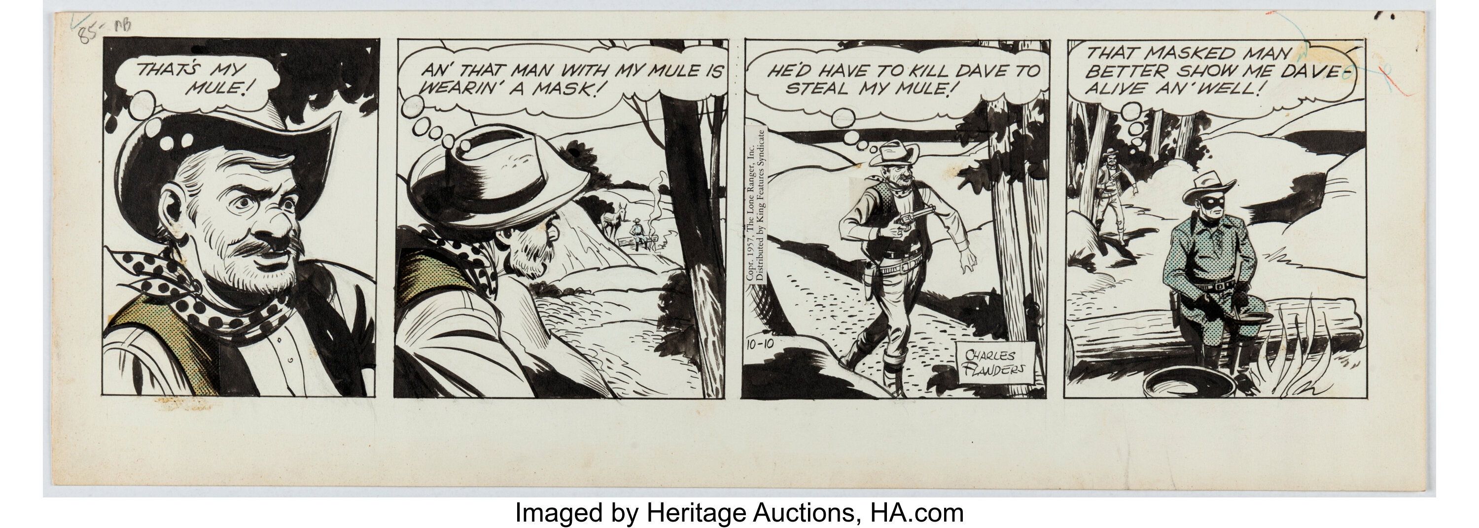 Charles Flanders The Lone Ranger Daily Comic Strip Original Art | Lot ...