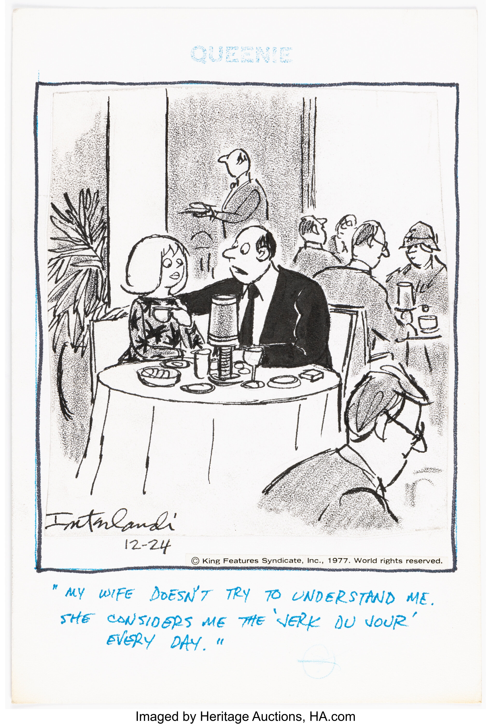 Phil Interlandi Queenie Daily Single-Panel Comic Strip Original | Lot ...