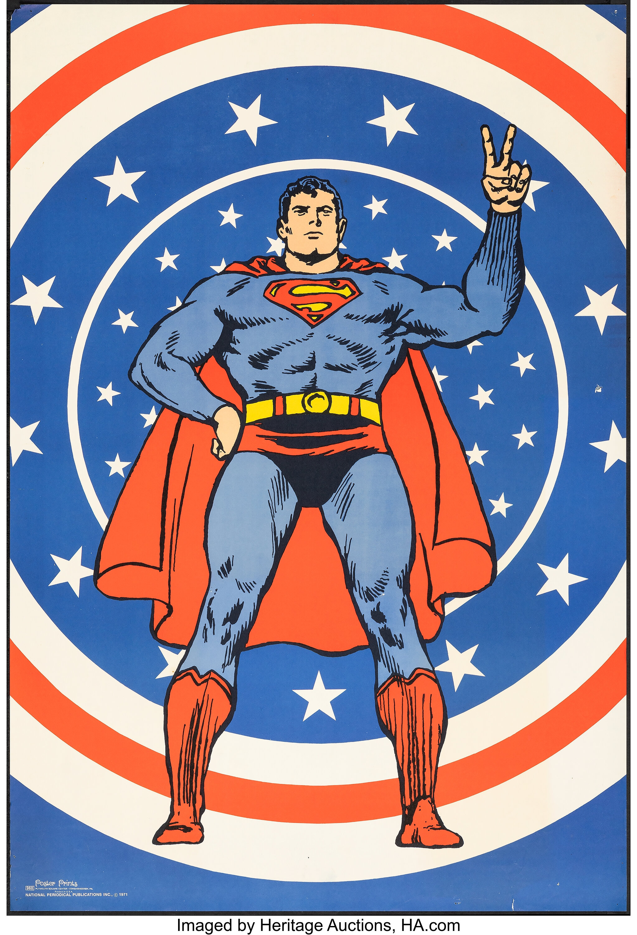 Superman (Poster Prints, 1971). Rolled, Very Fine. Commercial | Lot ...