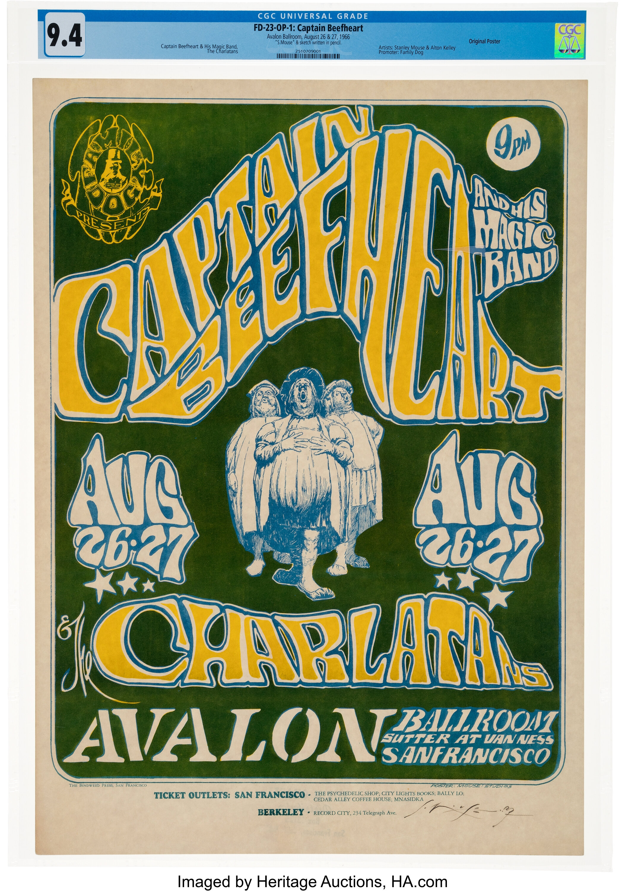 FD-23 Captain Beefheart & His Magic Band 1966 Concert Poster Signed ...