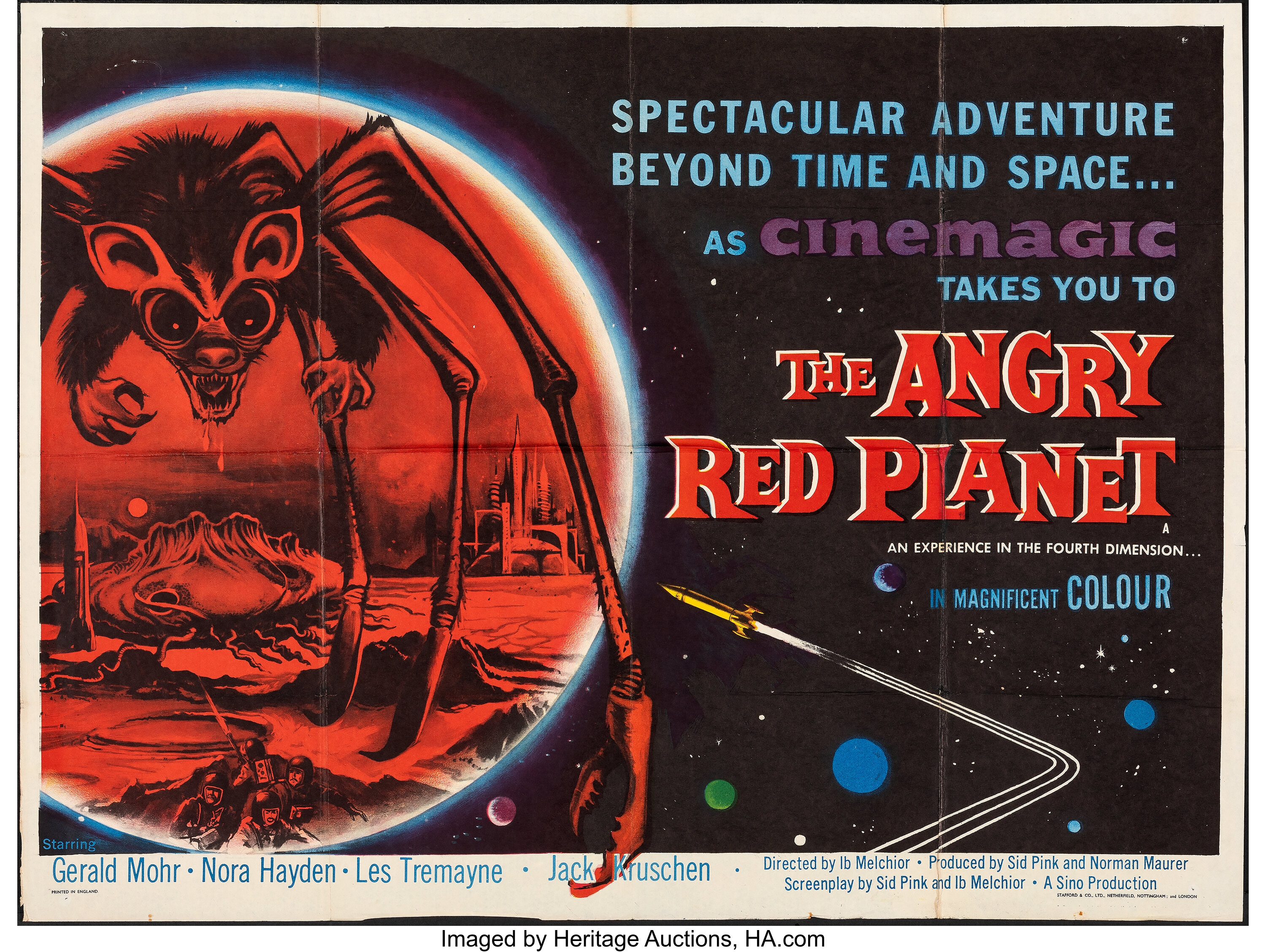 The Angry Red Planet (BLC, 1960). Folded, Very Fine. British Quad | Lot ...