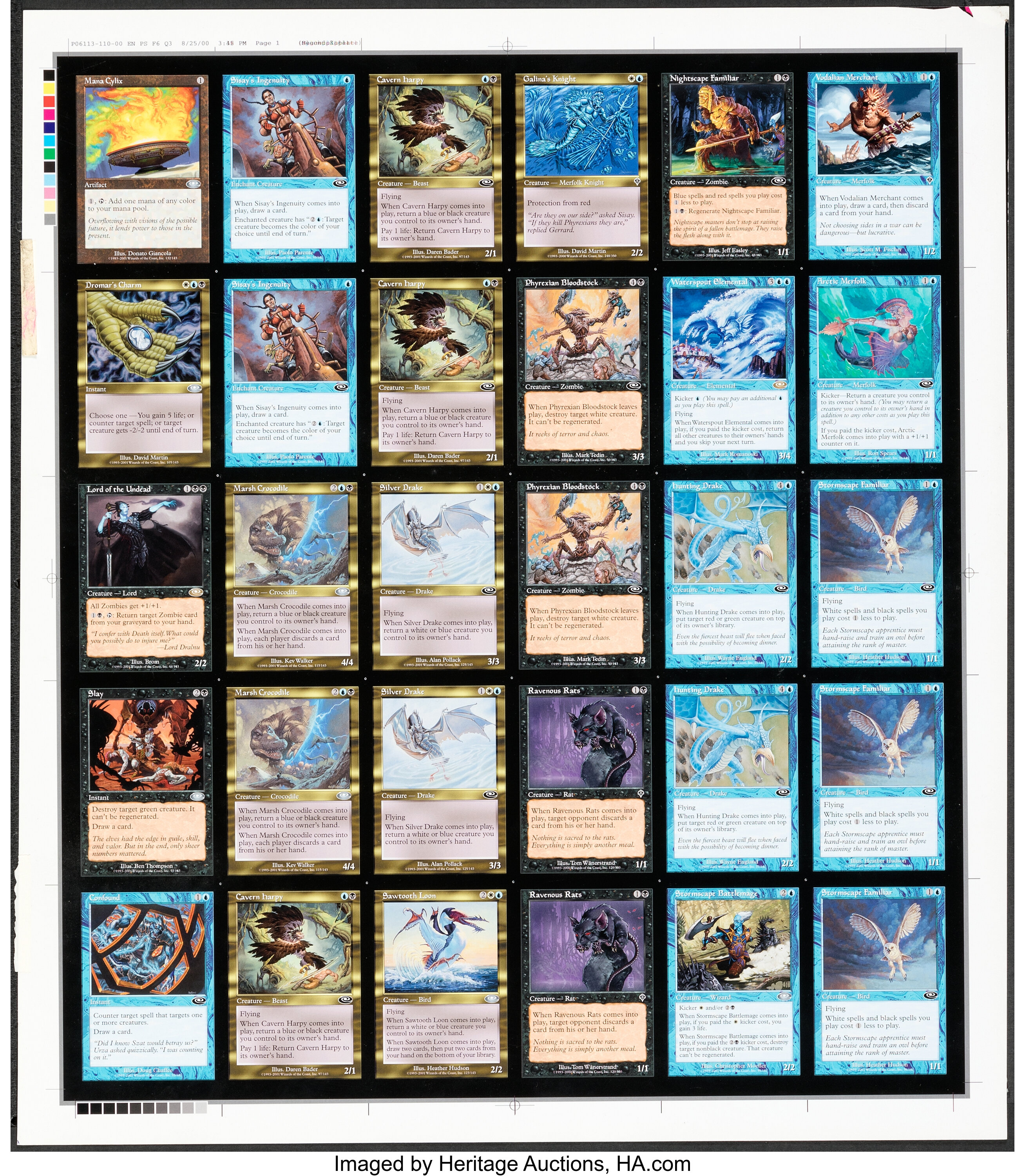 Magic: The Gathering Invasion/Planeshift Uncut 30-Card Test Sheet | Lot ...