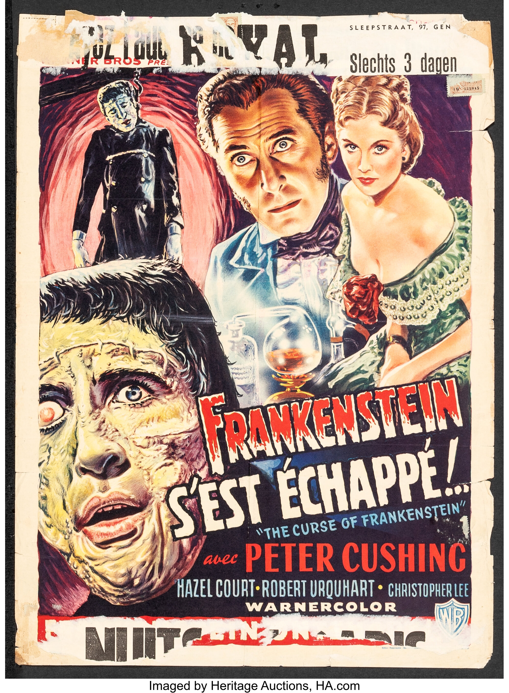 The Curse of Frankenstein (Warner Bros., 1957). Folded, Fine+. | Lot ...