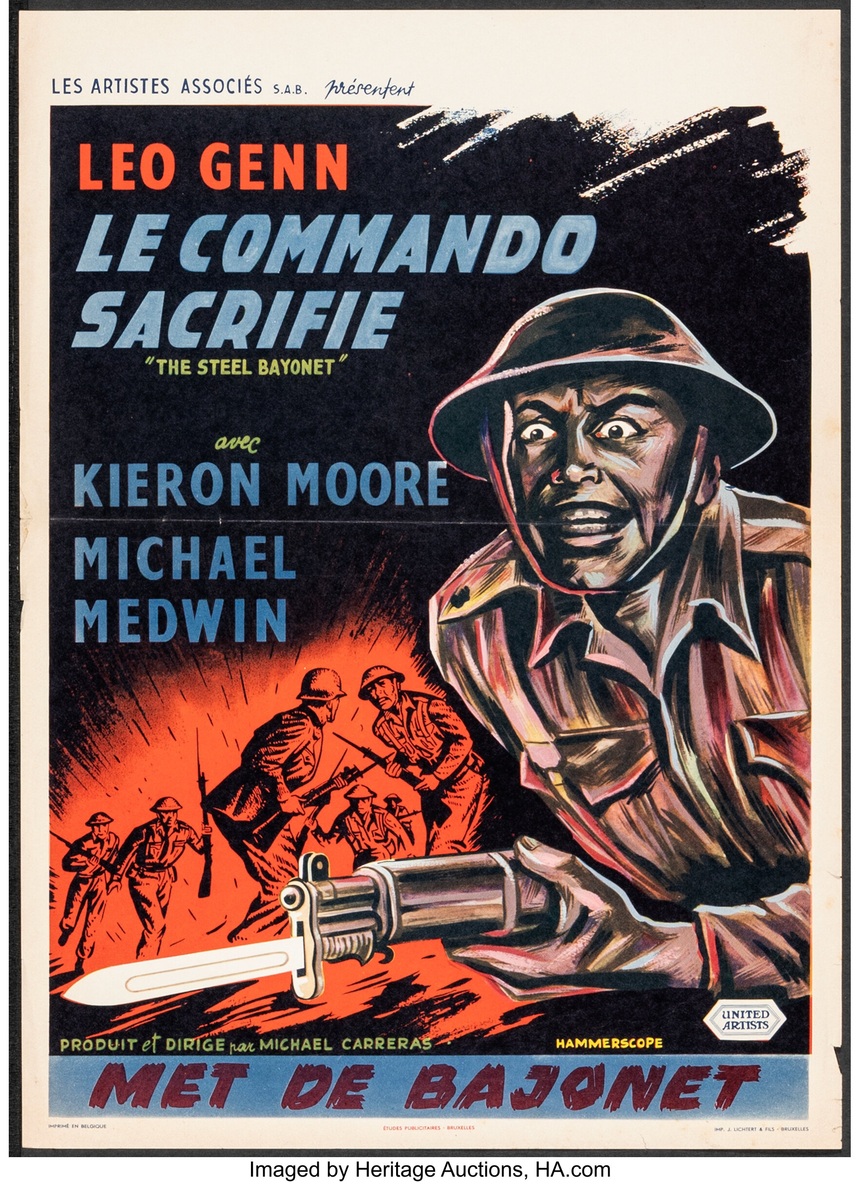 The Steel Bayonet (United Artists, 1957). Folded, Very Fine-. | Lot ...