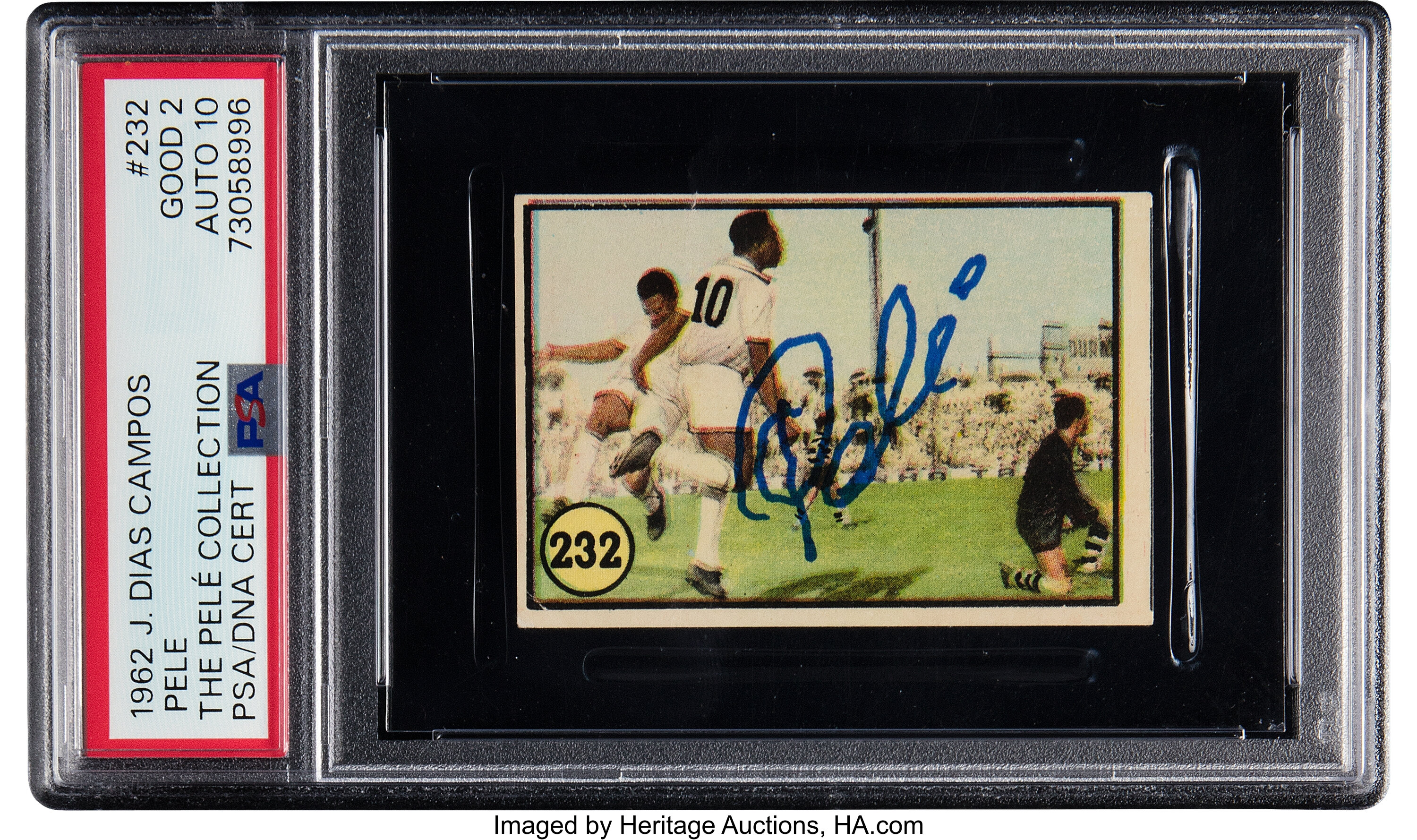 1962 J. Dias Campos Pele #232 Signed by Pele PSA Good 2, PSA/DNA | Lot ...