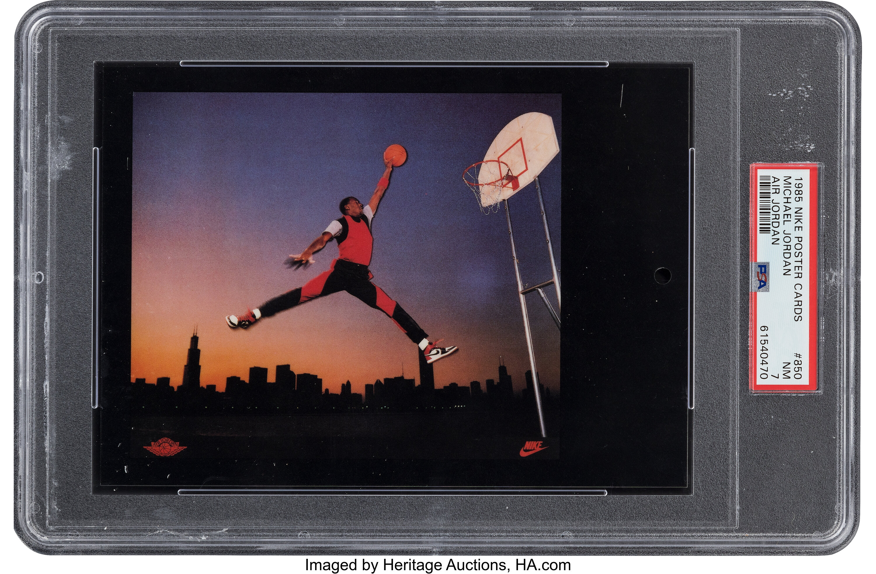 1985 Nike Poster Card Michael Jordan (Air Jordan) PSA NM 7.... | Lot ...