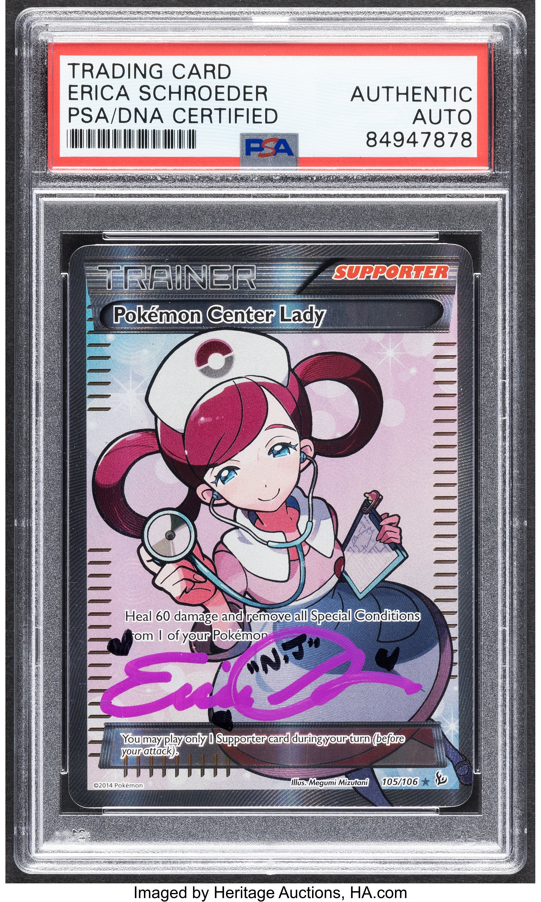 Pokémon Pokémon Center Lady #105 Flashfire PSA Trading Card Game | Lot ...
