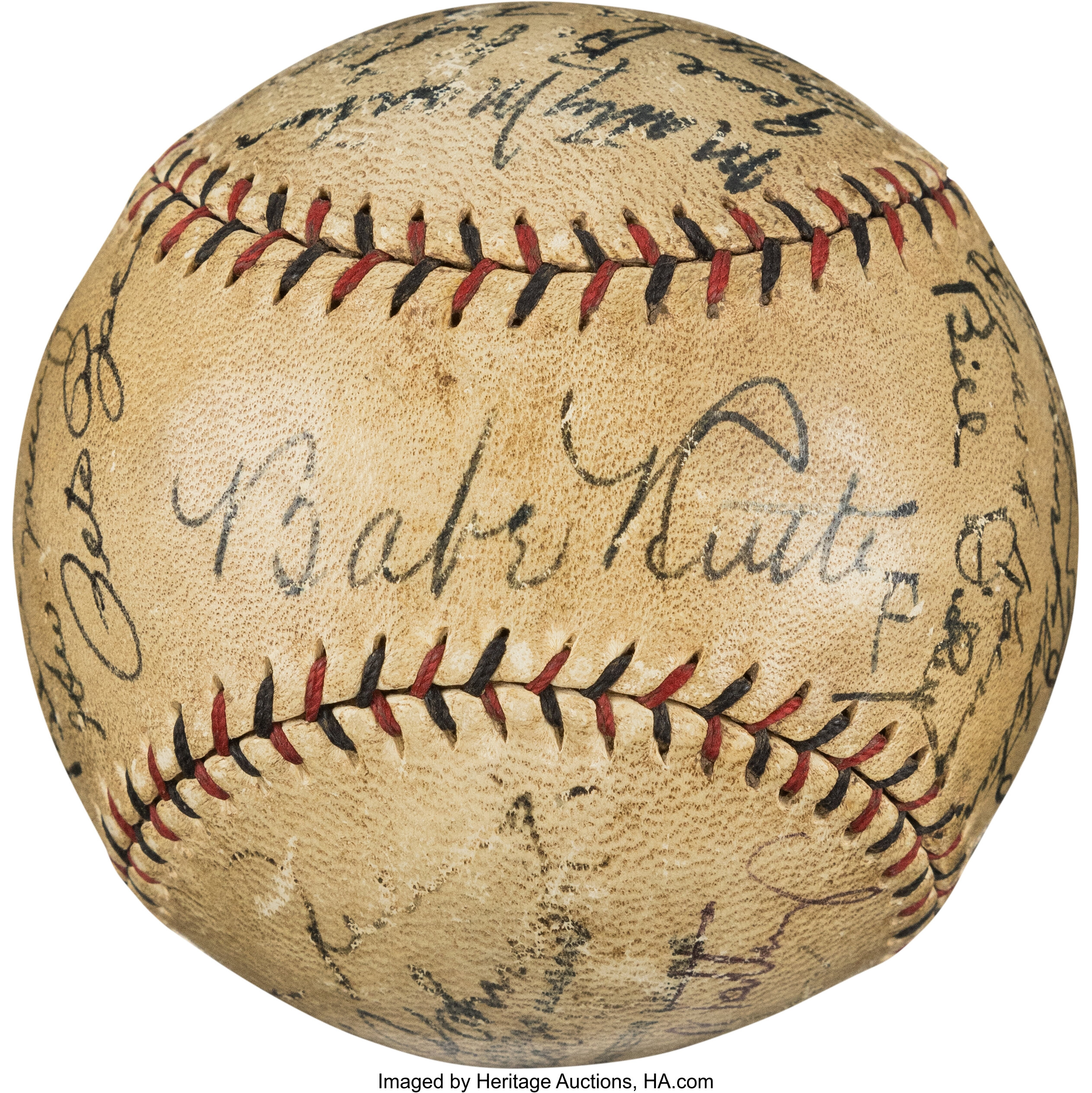 Circa 1929 New York Yankees Team Signed Baseball with | Lot #80924 ...