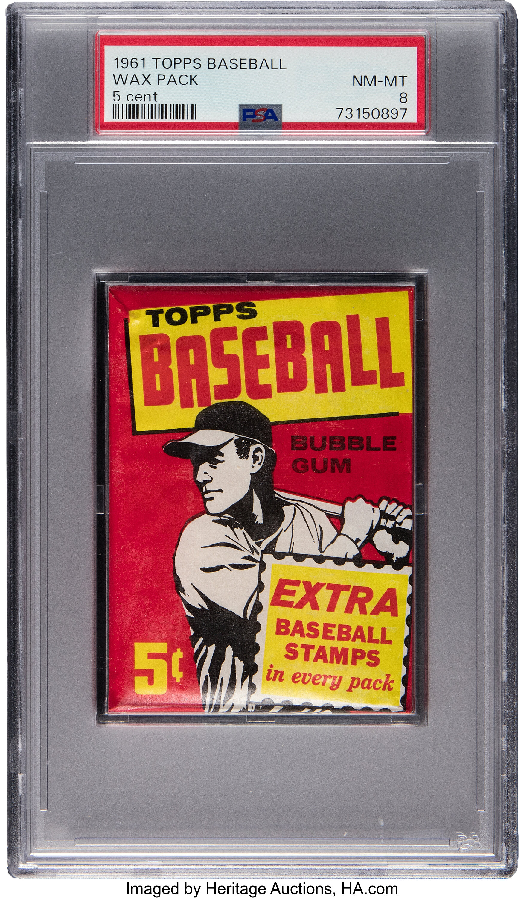 1961 Topps Baseball 5-Cent Unopened Wax Pack PSA NM-MT 8.... | Lot ...