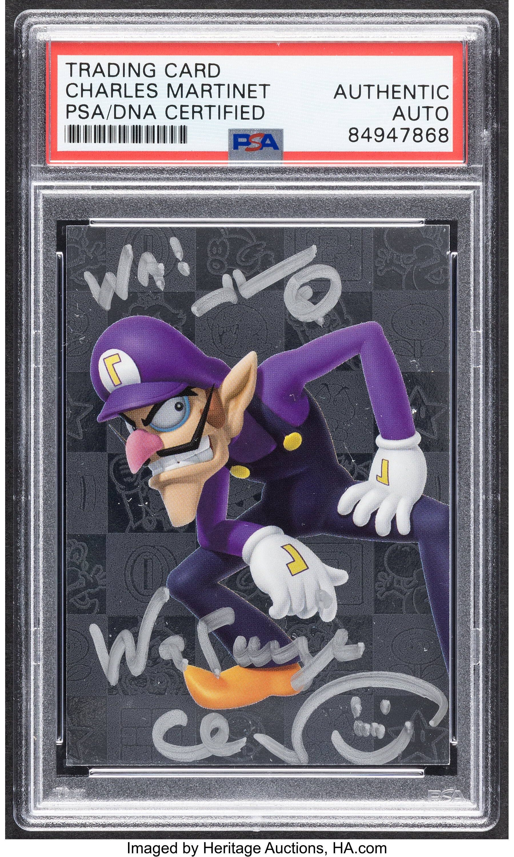 Super Mario Trading Card Collection Waluigi 176 Silver Card PSA | Lot ...