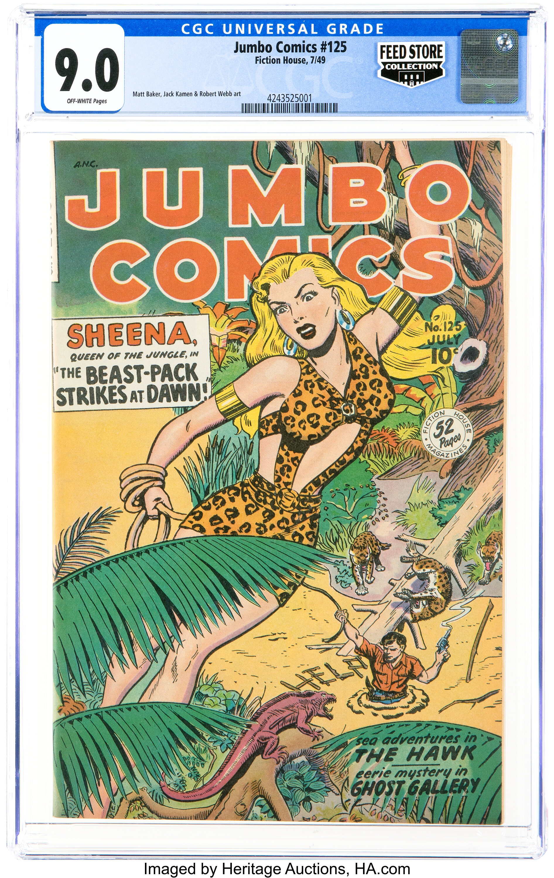 Jumbo Comics #125 (Fiction House, 1949) CGC VF/NM 9.0 Off-white | Lot ...