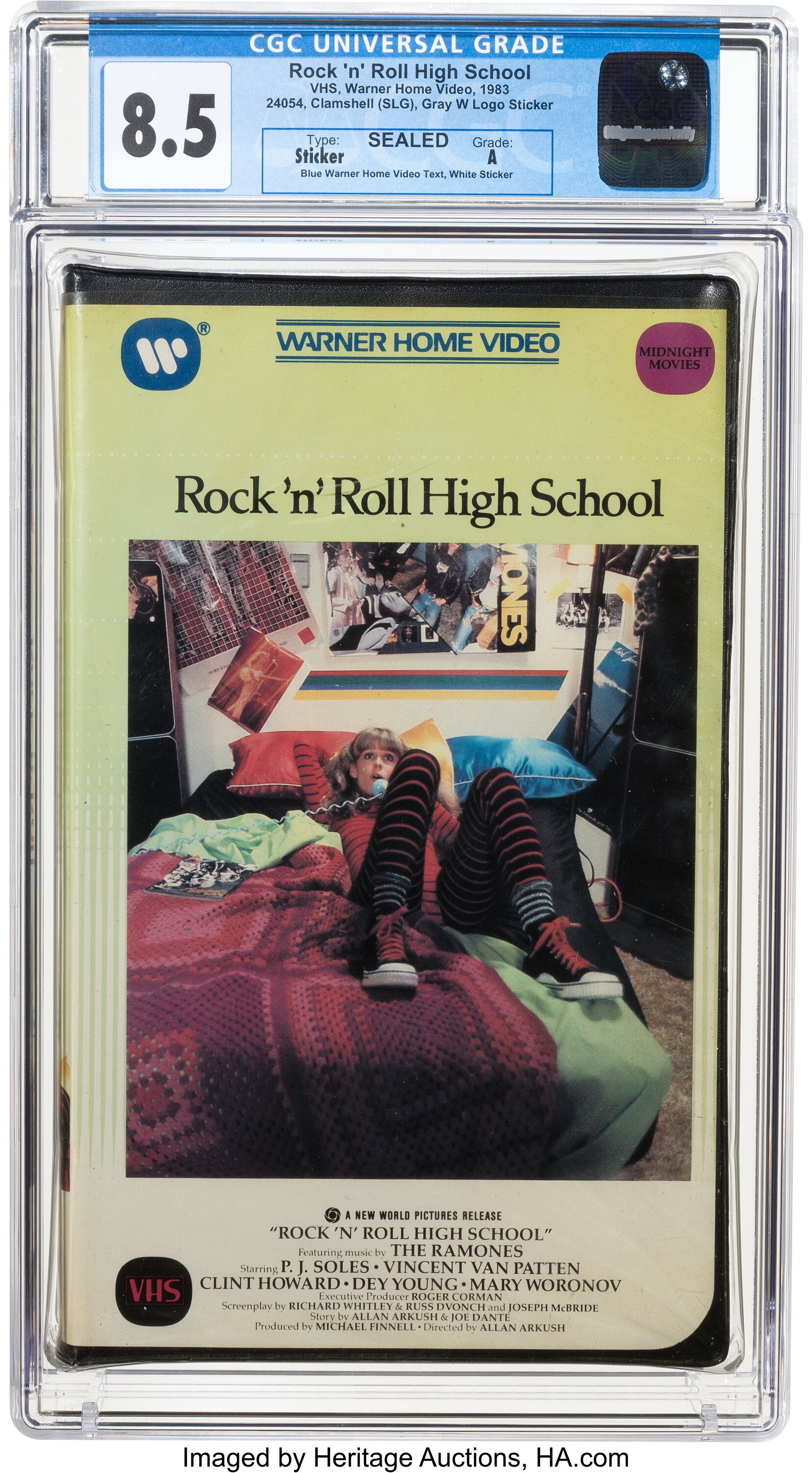 Rock n' Roll High School VHS 1983 - CGC Home Video Box 8.5 and Seal ...