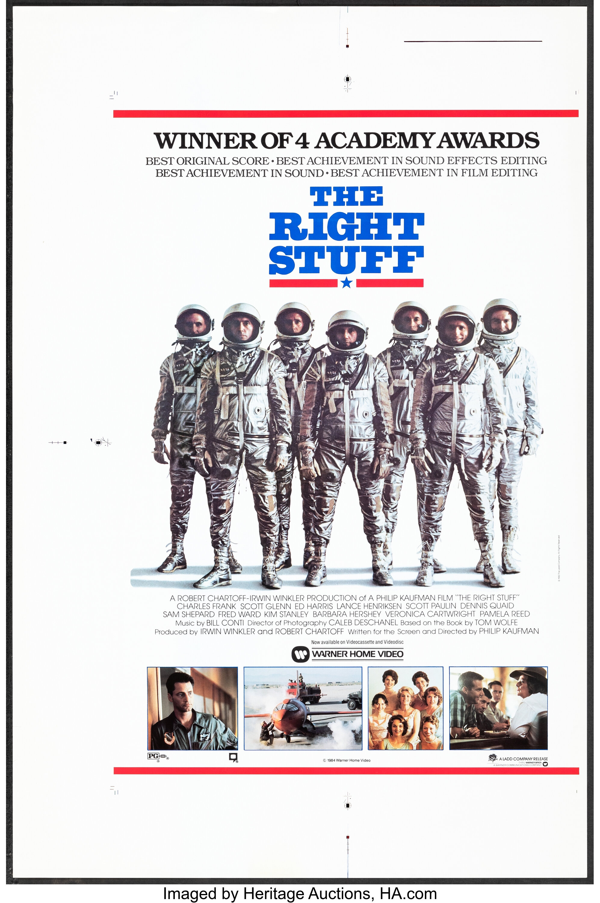 The Right Stuff (Warner Bros., 1983). Rolled, Very Fine+. Printer's ...