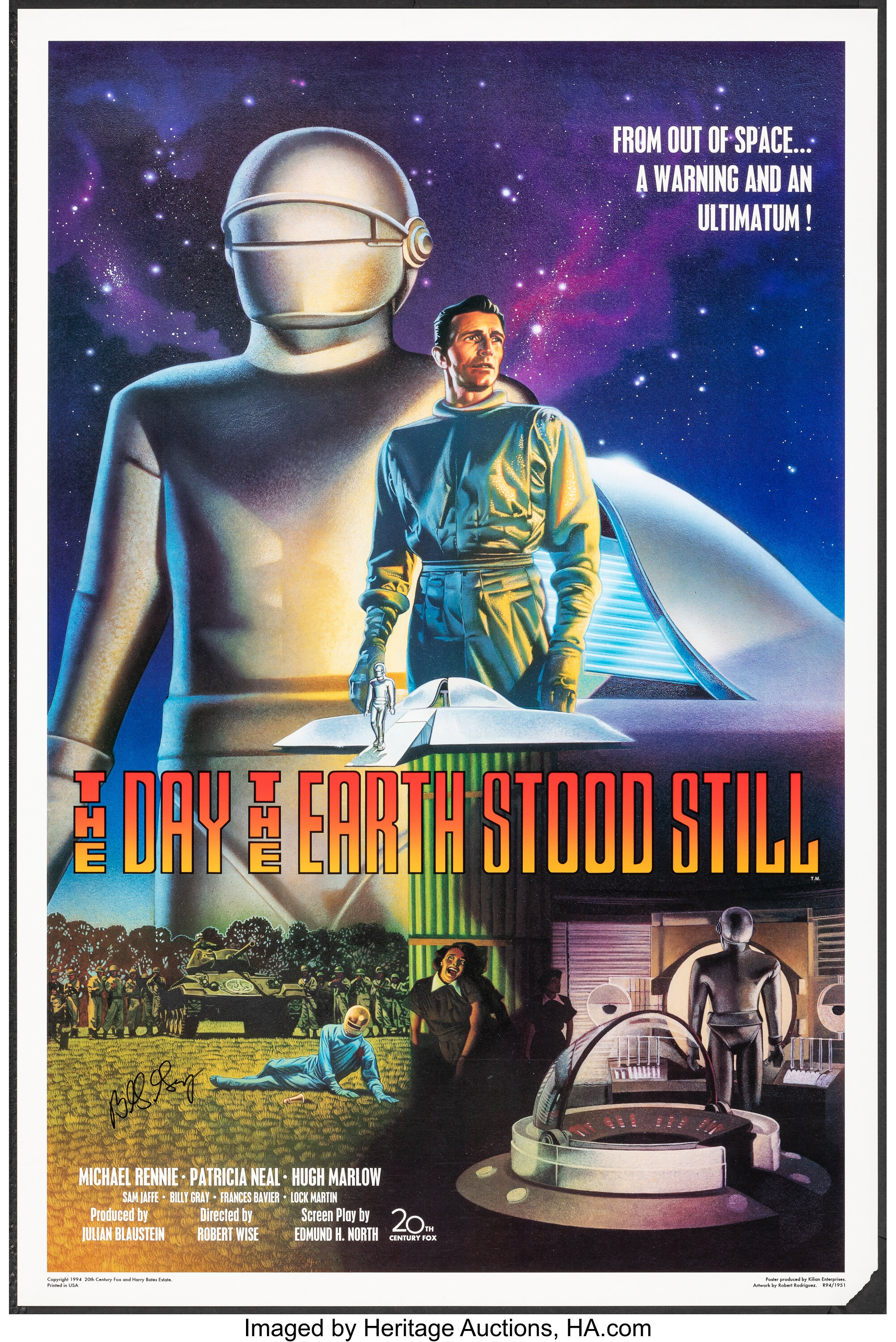 The Day the Earth Stood Still (20th Century Fox, R-1994). Rolled, | Lot ...