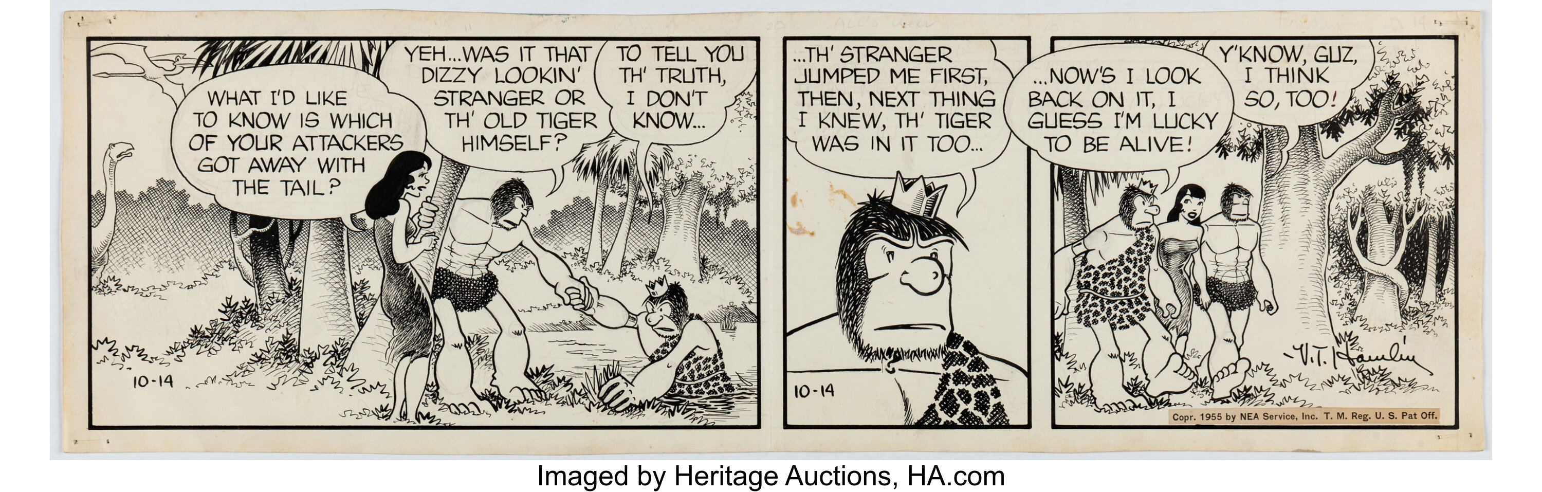V. T. Hamlin Alley Oop Daily Comic Strip Original Art dated | Lot ...