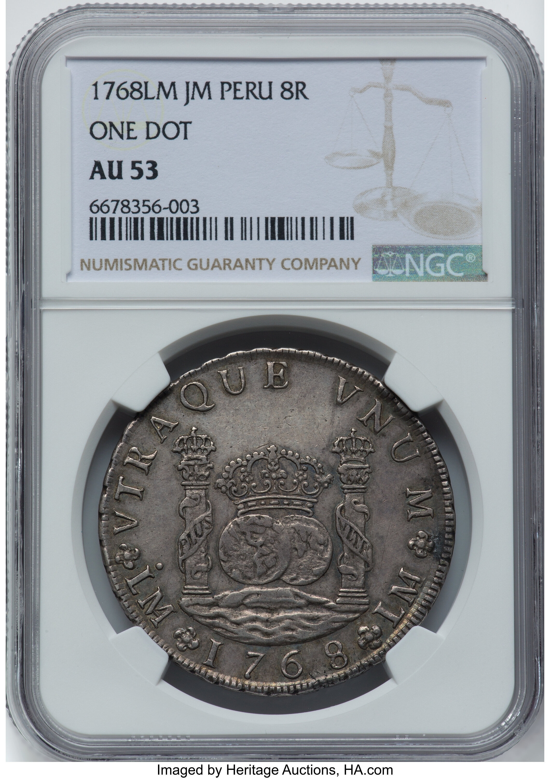 Peru: Charles III 8 Reales 1768 LM-JM AU53 NGC,... Peru | Lot #21215 ...