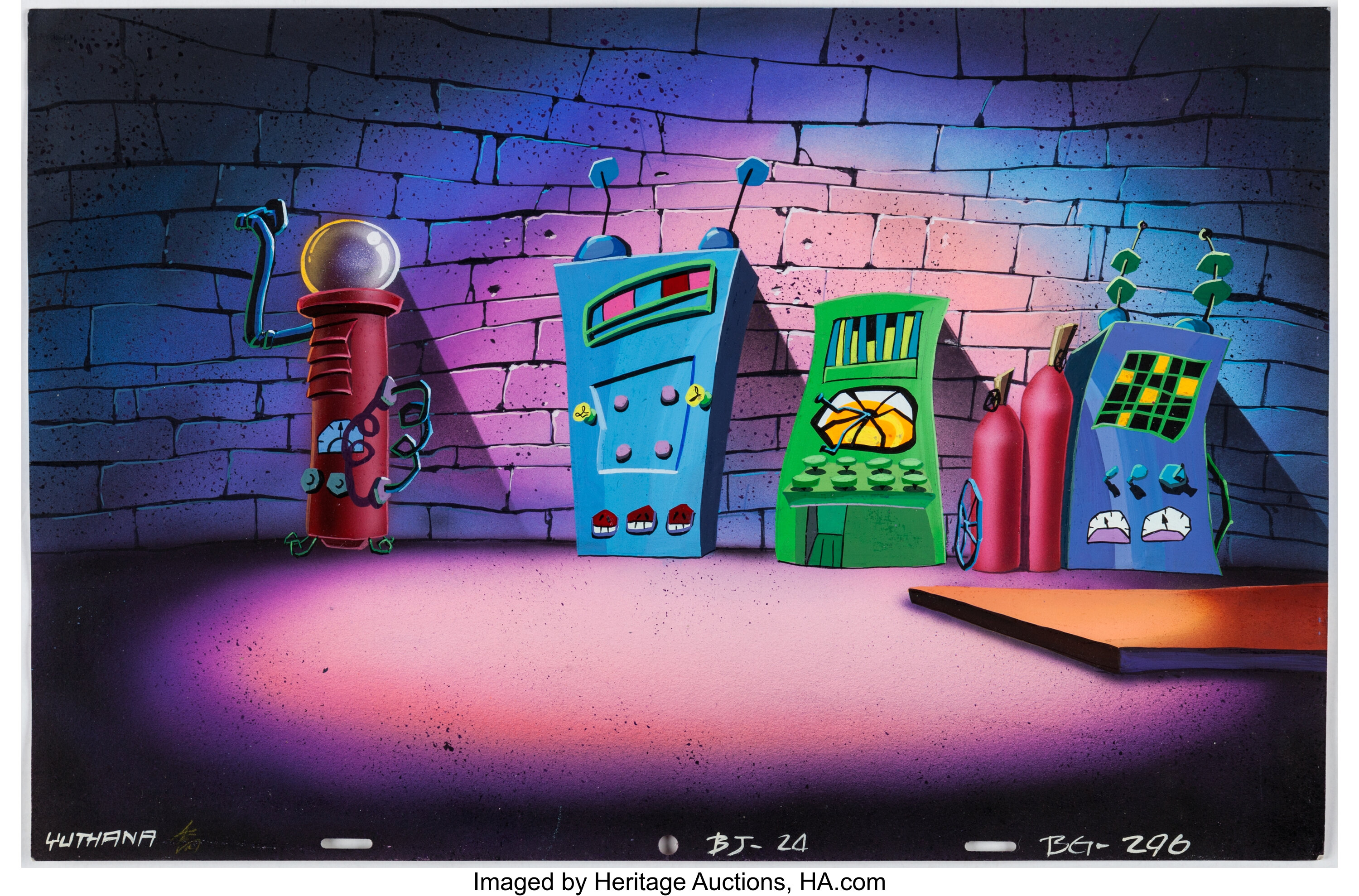 Beetlejuice "Doomie's Romance" Painted Background Animation Art | Lot ...
