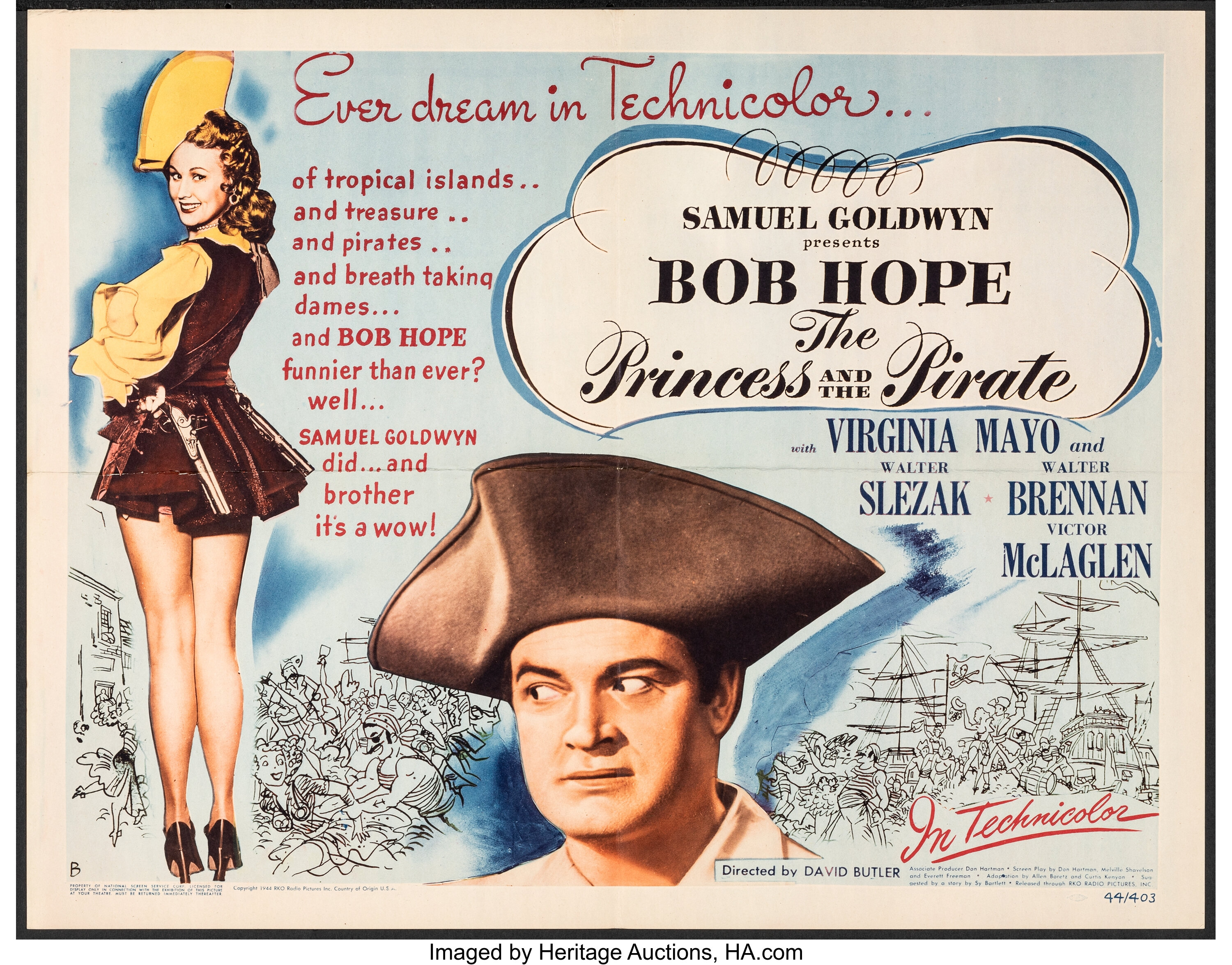 The Princess and the Pirate (RKO, 1944). Folded, Overall: Very | Lot ...