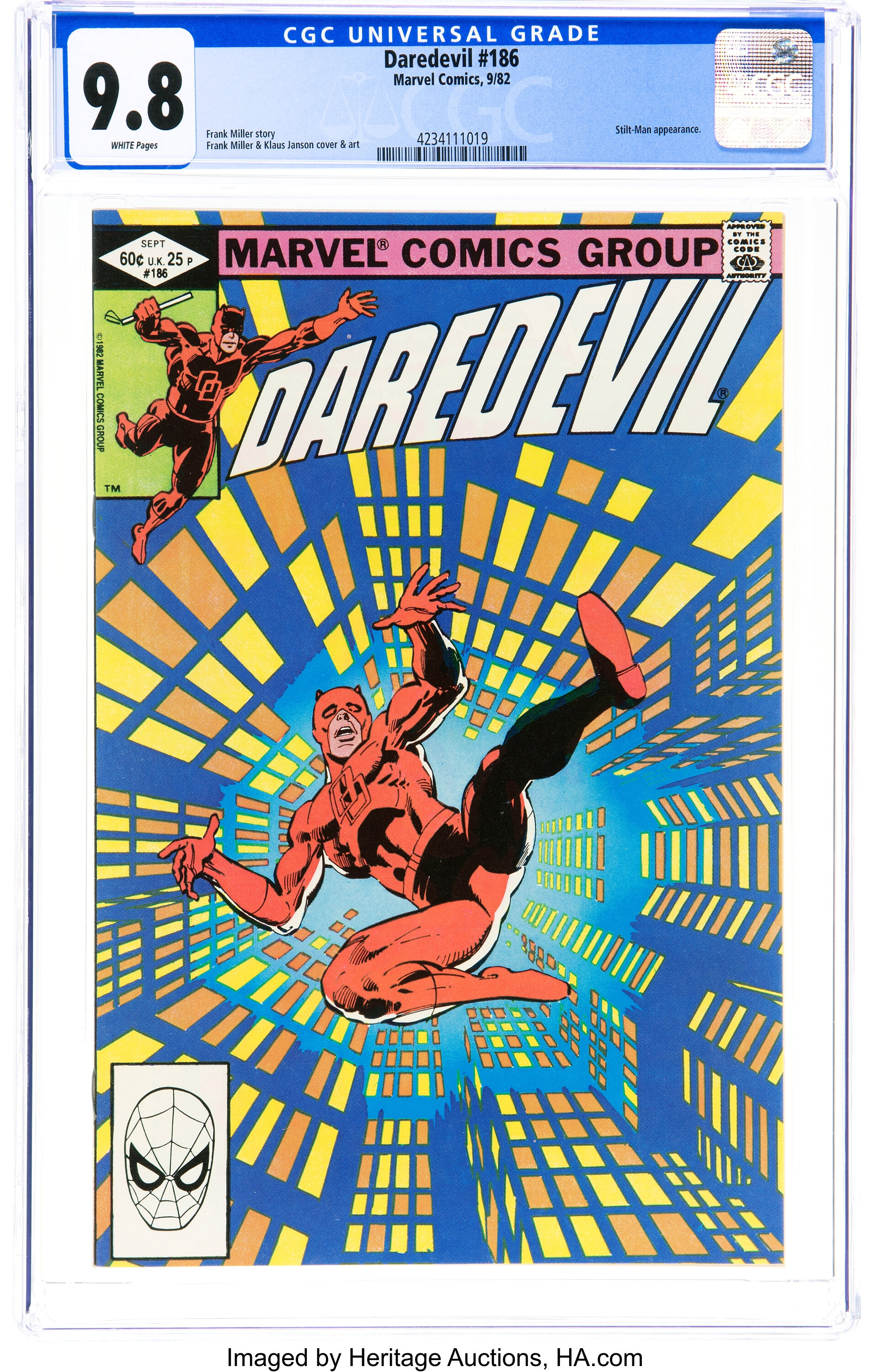 Daredevil #186 (Marvel, 1982) CGC NM/MT 9.8 White pages.... Modern ...
