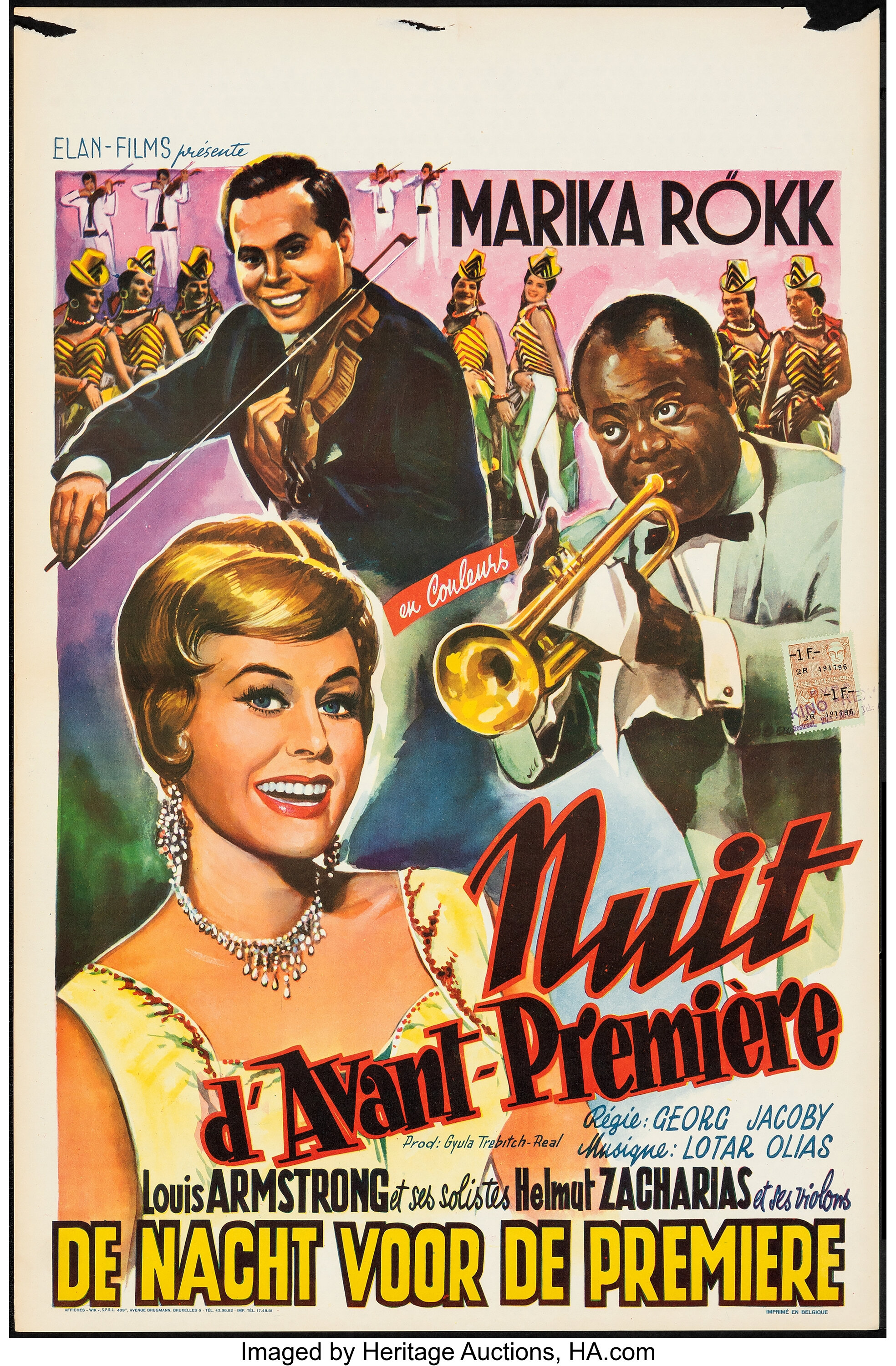 Die Nacht vor der Premiere (Elan-Films, 1959). Rolled, Very Fine ...