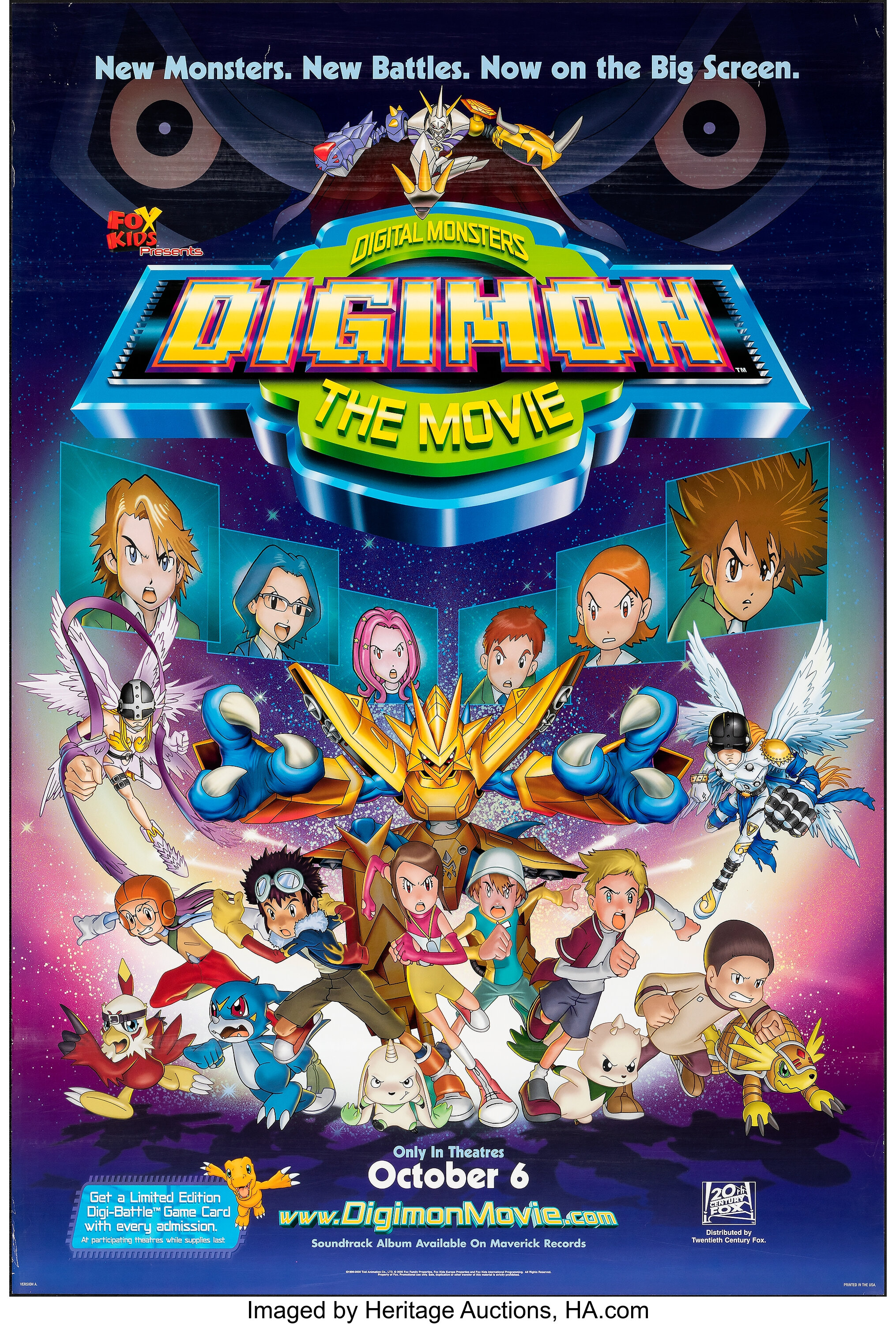 Digimon: The Movie (20th Century Fox, 2000). Rolled, Very Fine. One ...