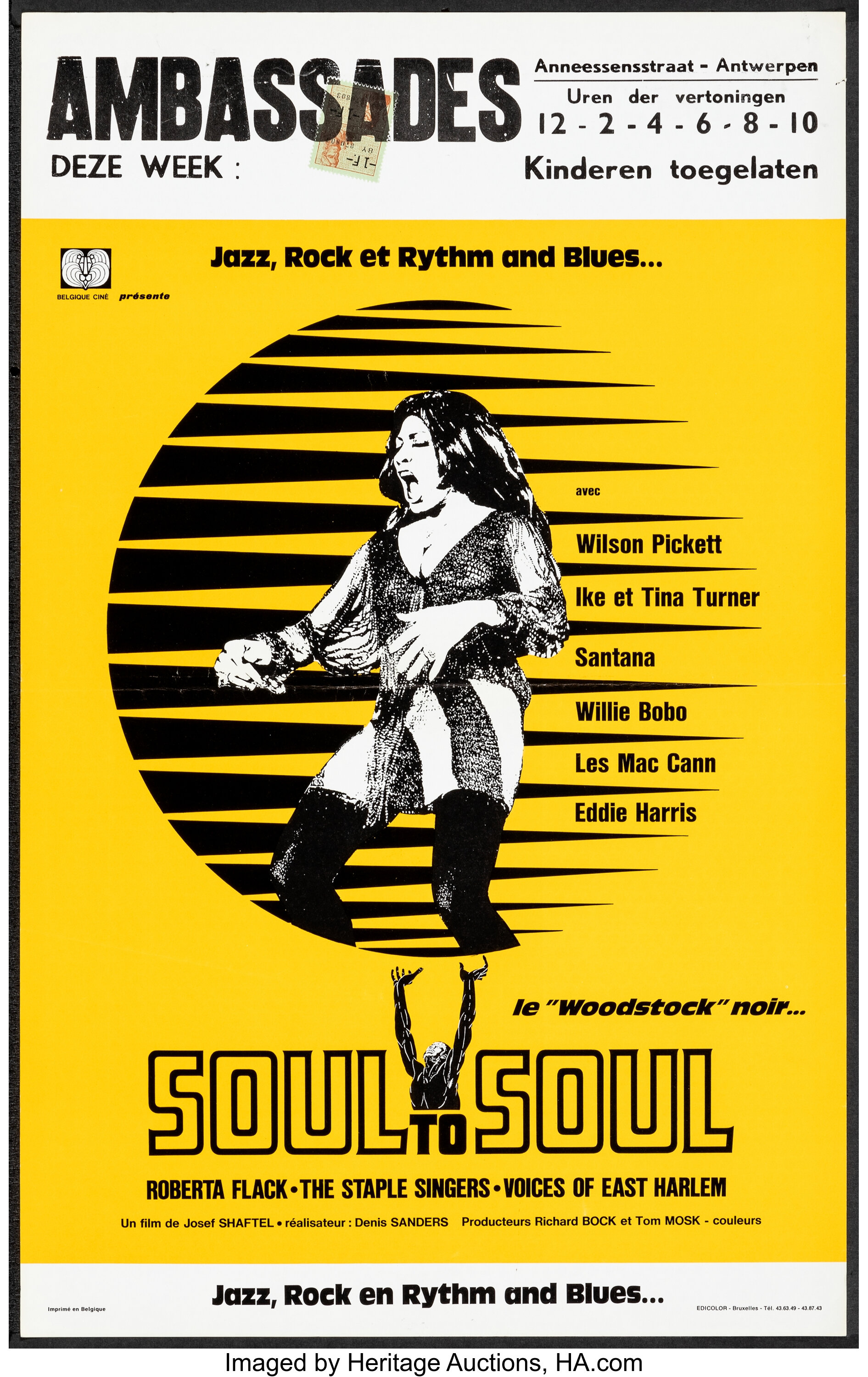 Soul to Soul (Belgique Cine, 1971). Folded, Very Fine. Belgian | Lot ...