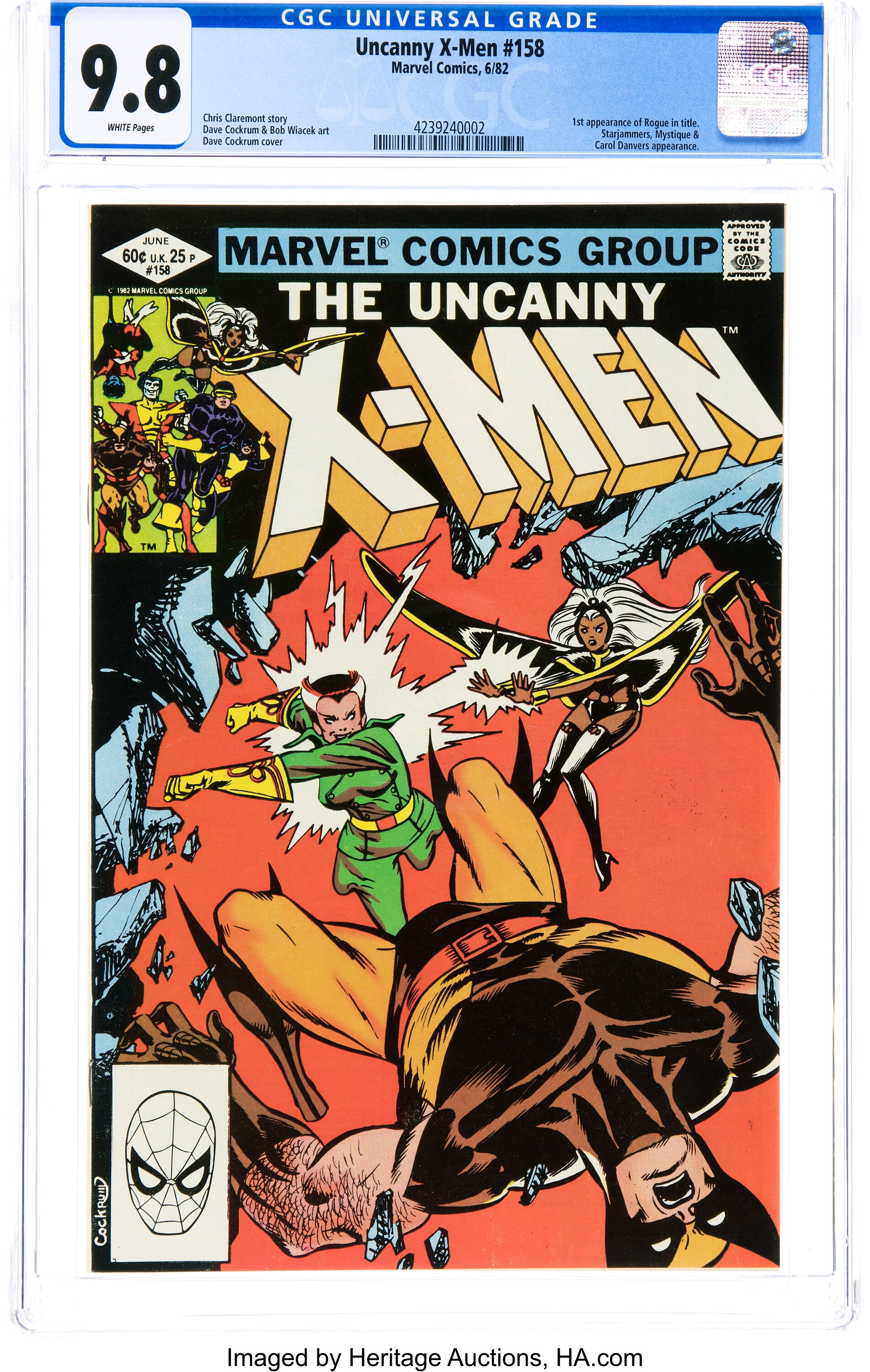 X-Men #158 (Marvel, 1982) CGC NM/MT 9.8 White pages.... Modern Age ...