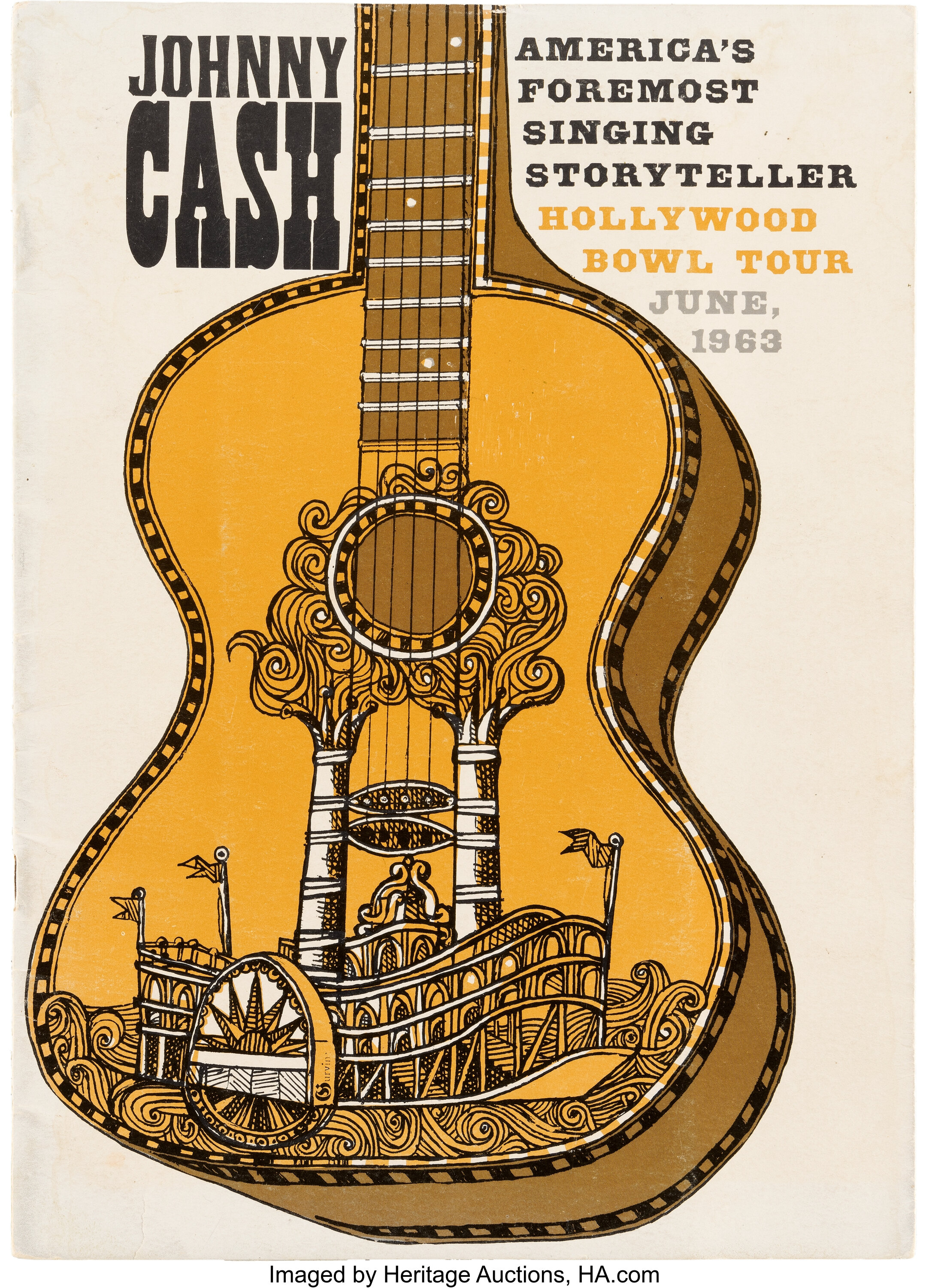 Johnny Cash 1963 Hollywood Bowl Concert Program.... Music | Lot #5392 ...