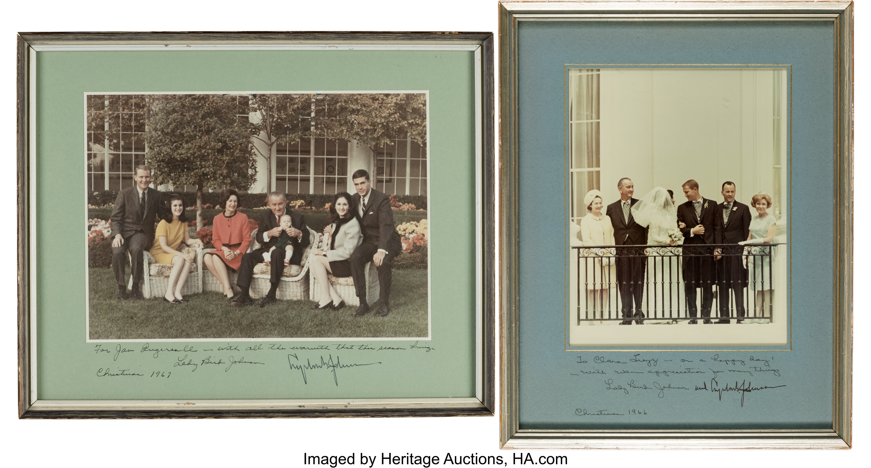 Lyndon B. and Lady Bird Johnson: 1966 and 1967 White House | Lot #43365 ...