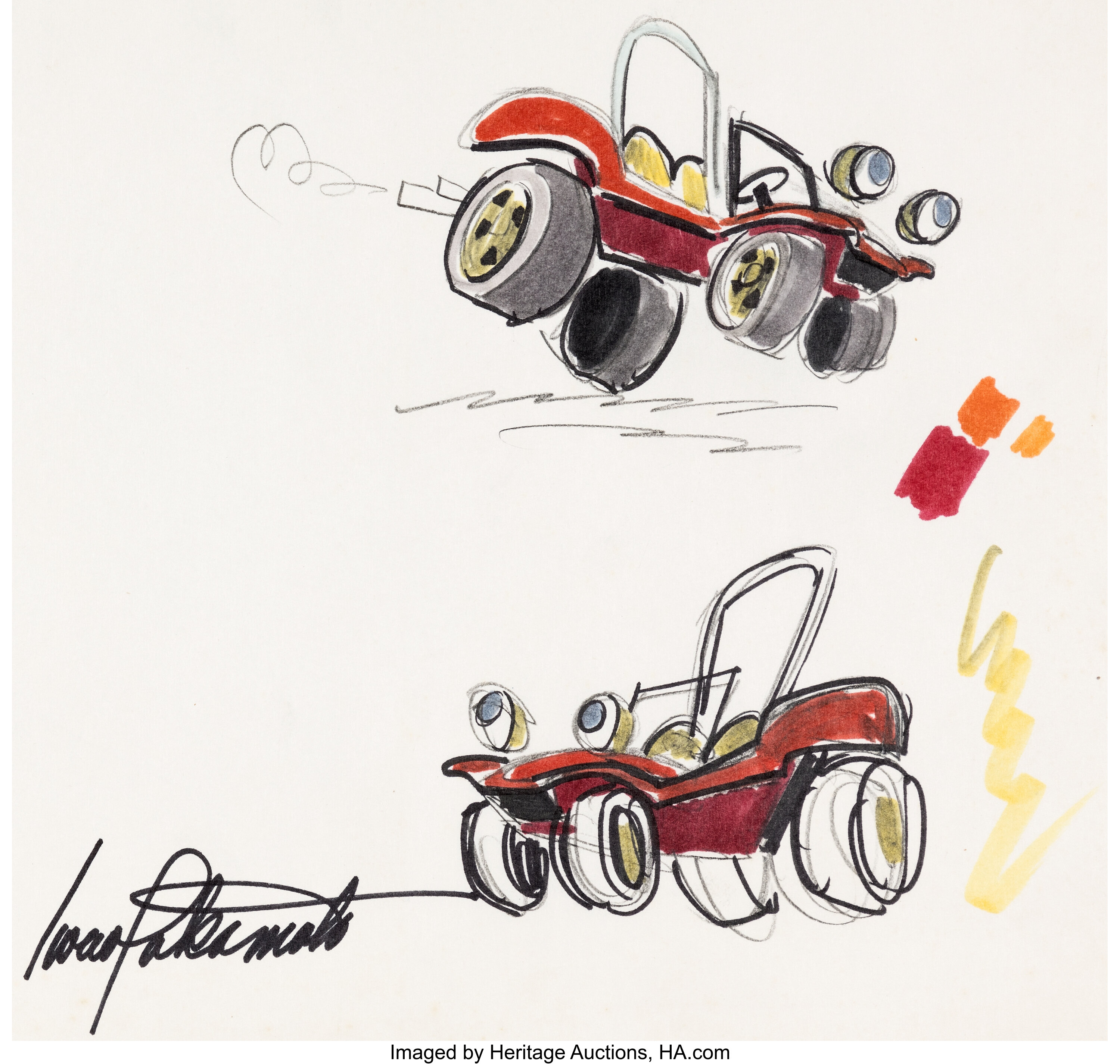 Speed Buggy Rare Concept/Character Design Drawing by Iwao Takamoto ...