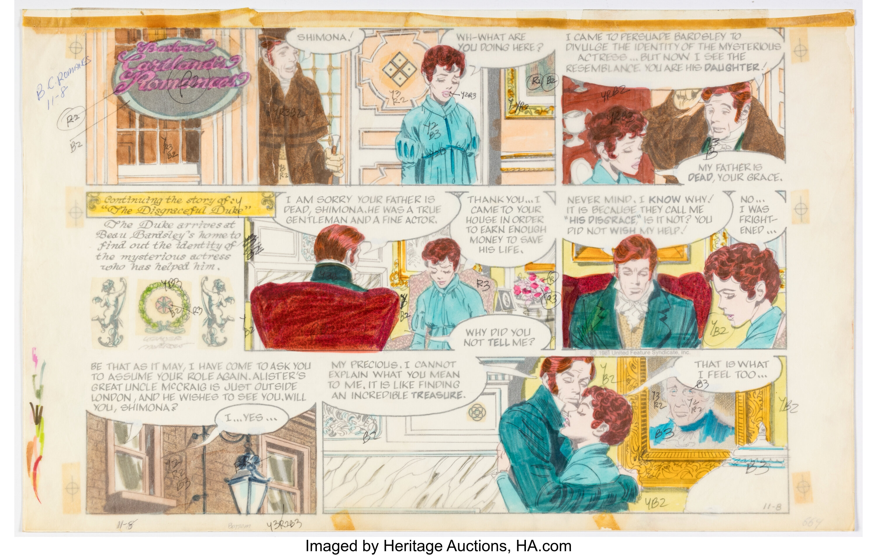 Gray Morrow Barbara Cartland Romances Sunday Comic Strip Original | Lot ...