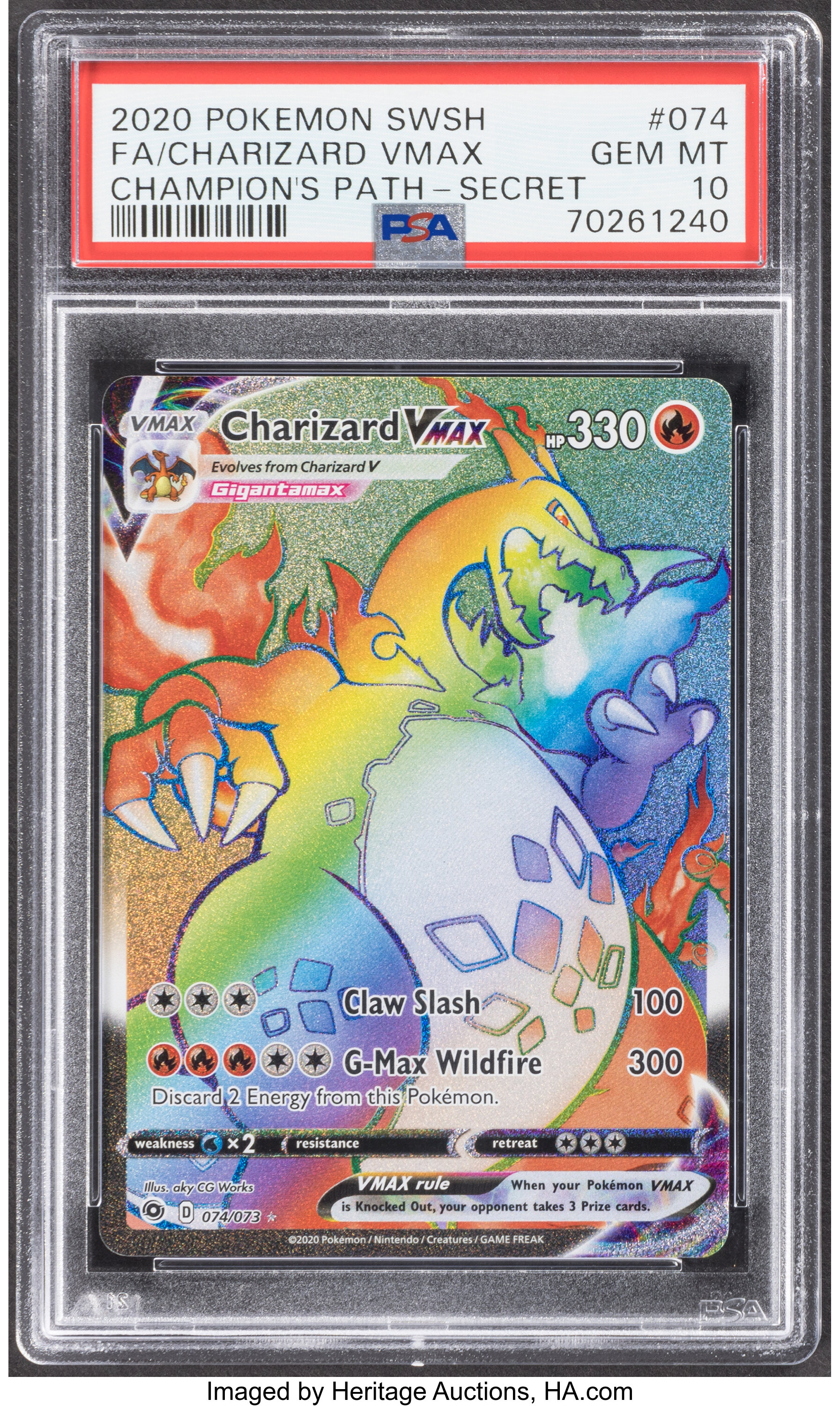 Pokémon Charizard VMAX 074 Champion's Path PSA Trading Card Game | Lot ...