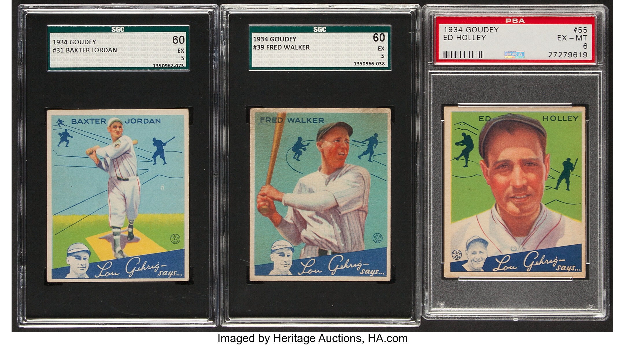 1934 Goudey Baseball SGC/PSA Graded Trio (3).... Baseball Cards | Lot ...