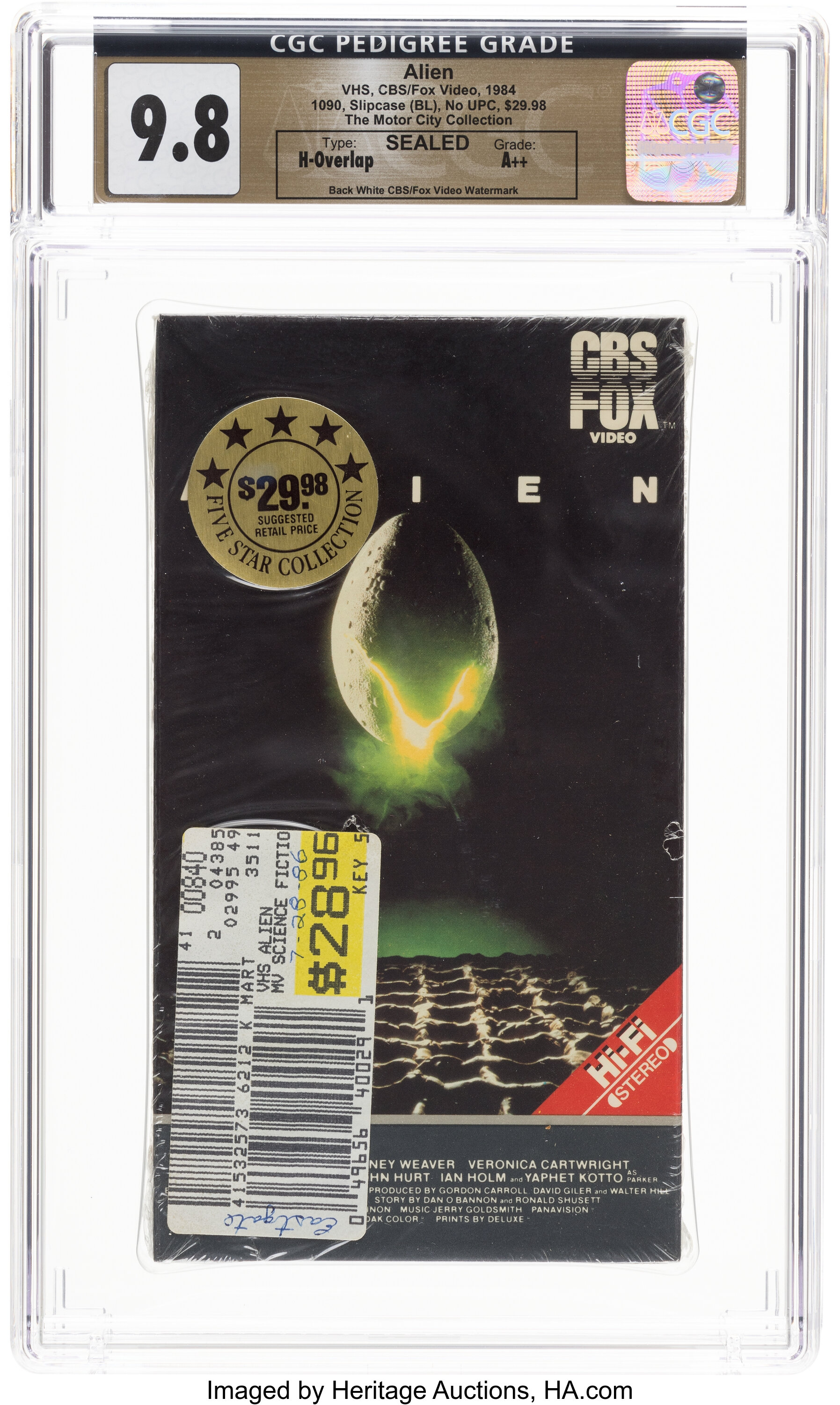 Alien VHS 1984 - CGC Home Video 9.8 and Seal A++, Slipcase, | Lot ...