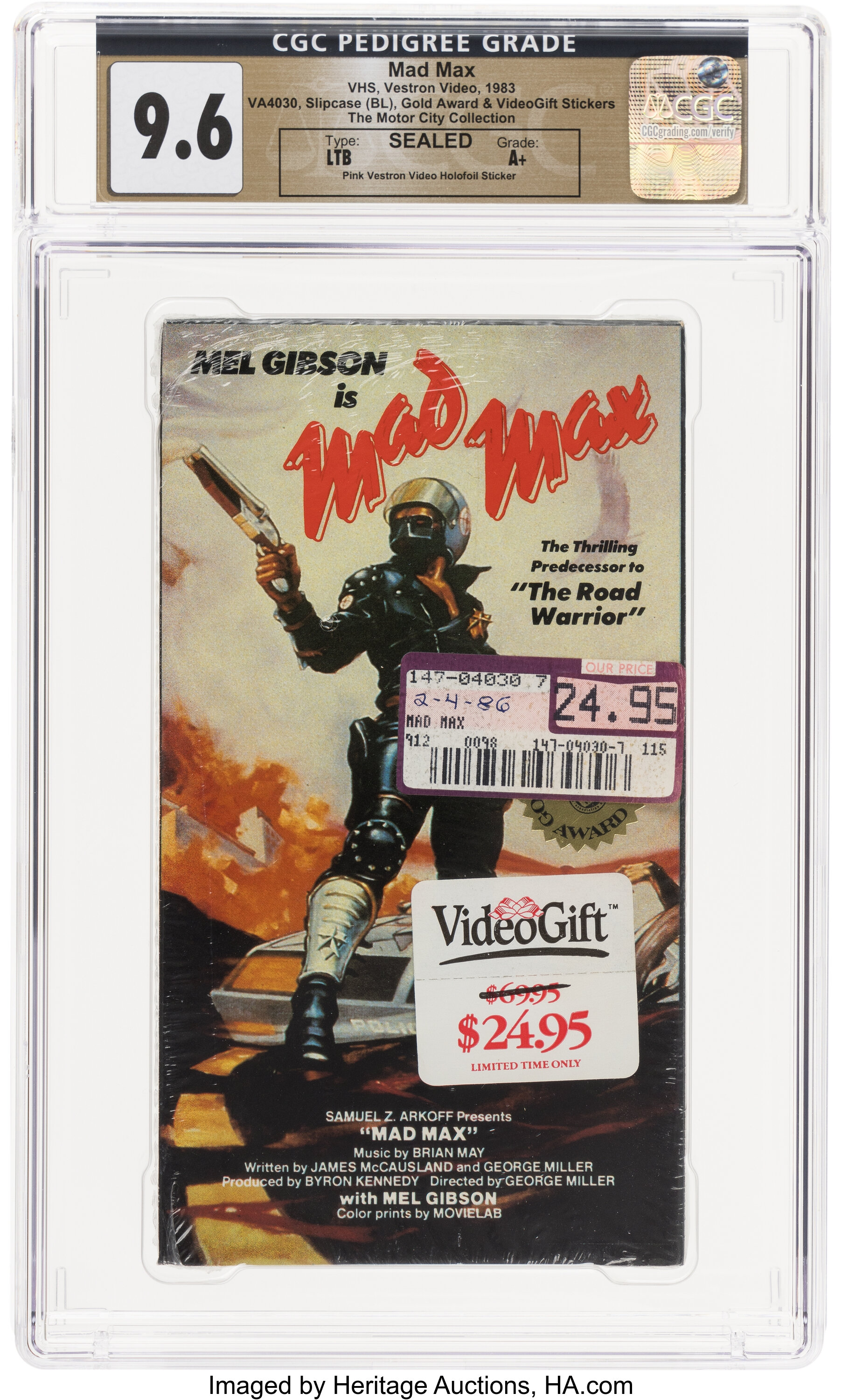 Mad Max VHS 1983 - CGC Home Video 9.6 and Seal A+, Slipcase, LTB | Lot ...