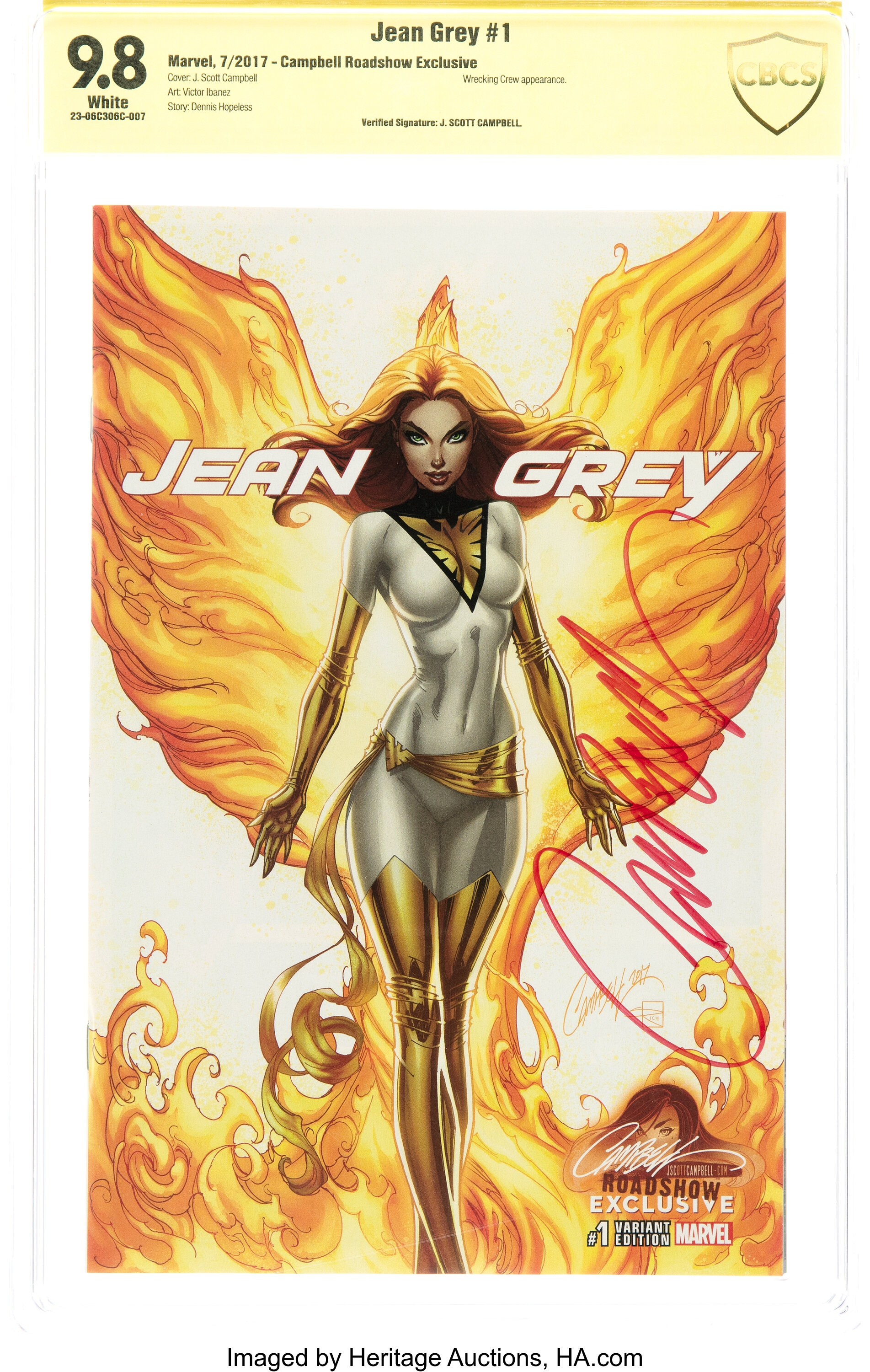 Jean Grey #1 Campbell Roadshow Exclusive - Verified Signature: J. | Lot ...