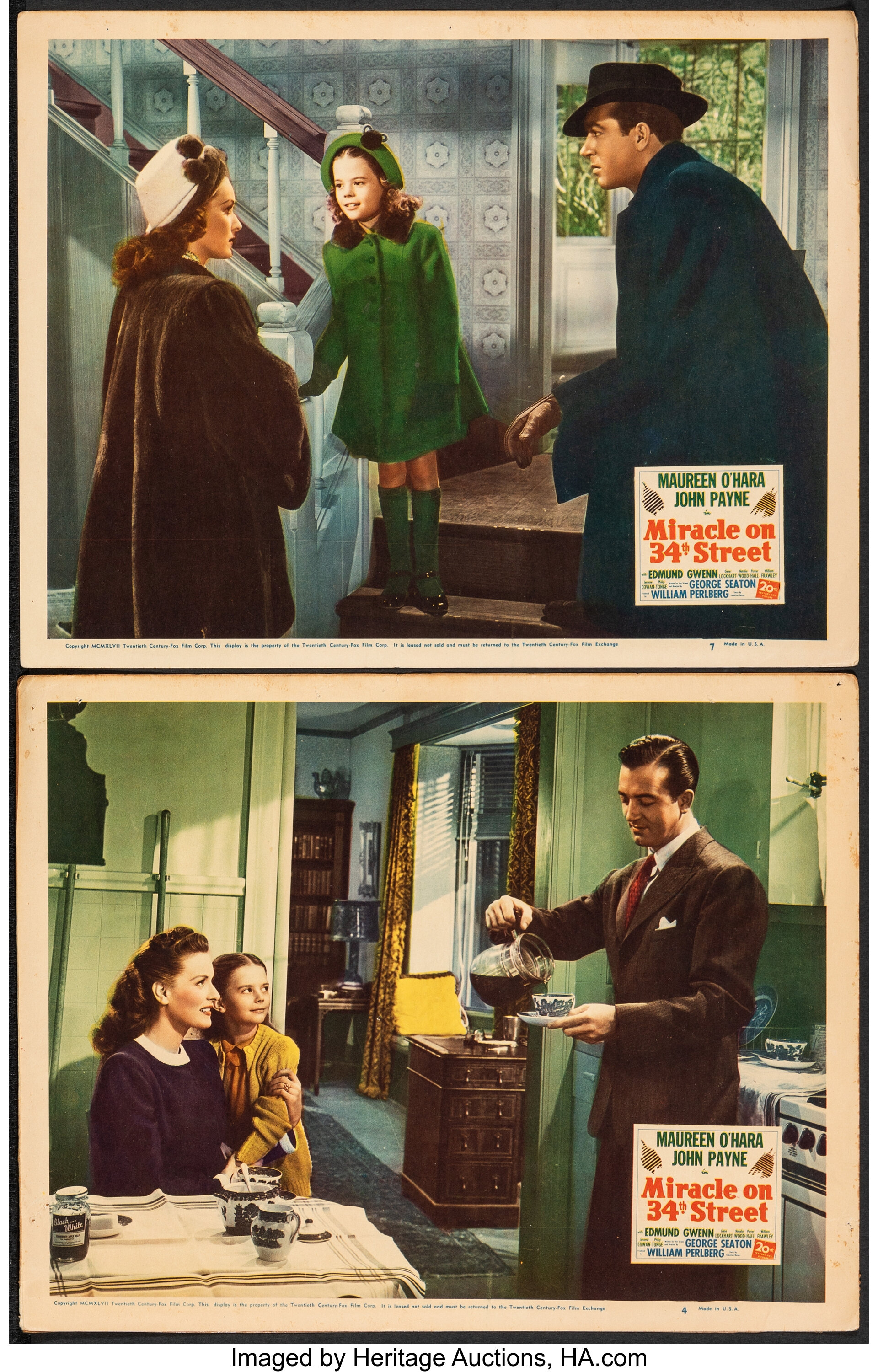 Miracle on 34th Street (20th Century Fox, 1947). Very Fine-. Lobby ...