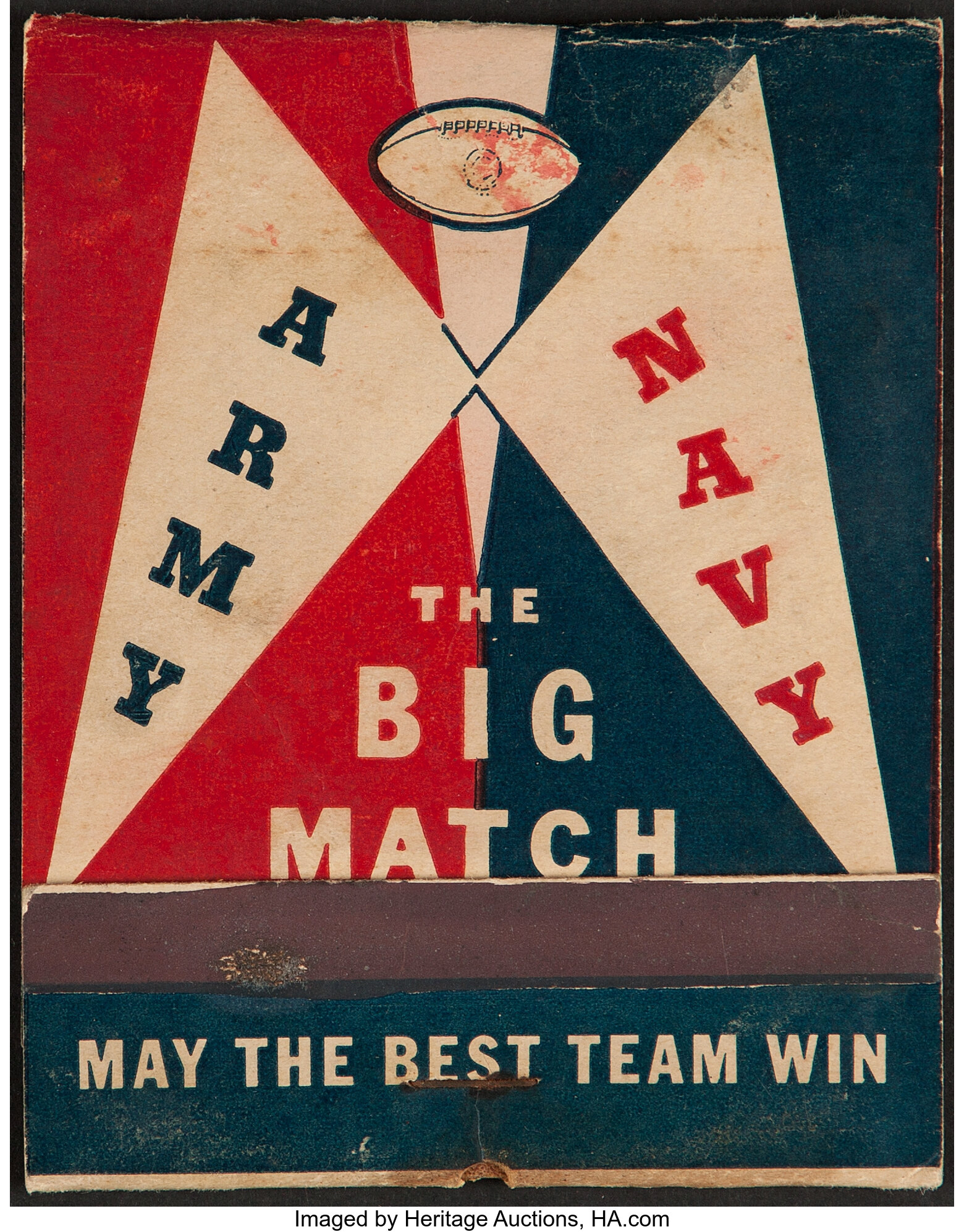 Circa 1915 Army vs. Navy Matchbook. ... Football Collectibles | Lot ...